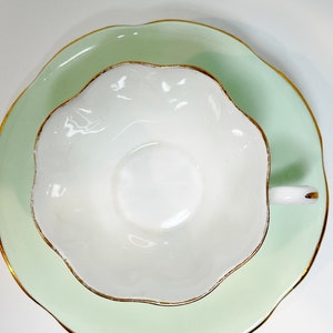 Paneled Clare Tea Cup and Saucer, Antique Tea Cups Vintage, Pale Green ...