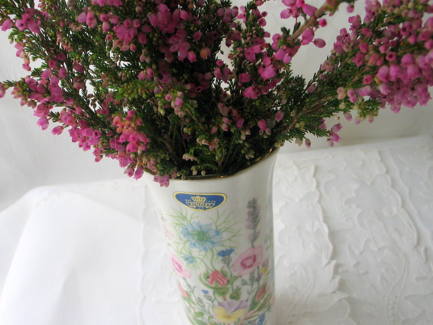 Aynsley Vase English Bone China Vase Made In England Aynsley Bone China Floral Vase Bridal