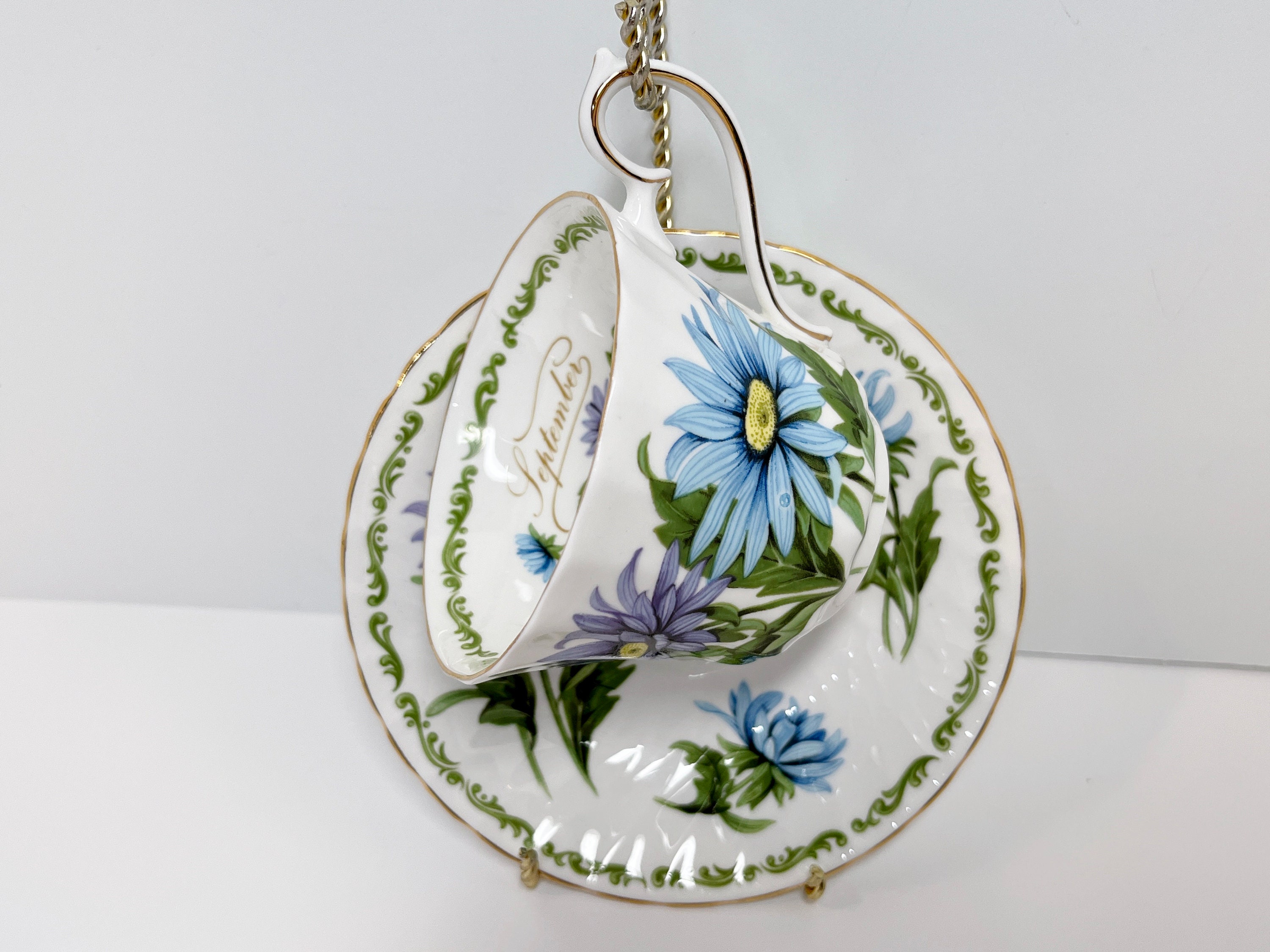 September Birthday Teacup English Bone China Tea Cup and Saucer ...