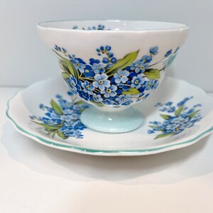 Forget Me Not Teacup and Saucer by Rosina Bone China , Floral Tea Cup ...
