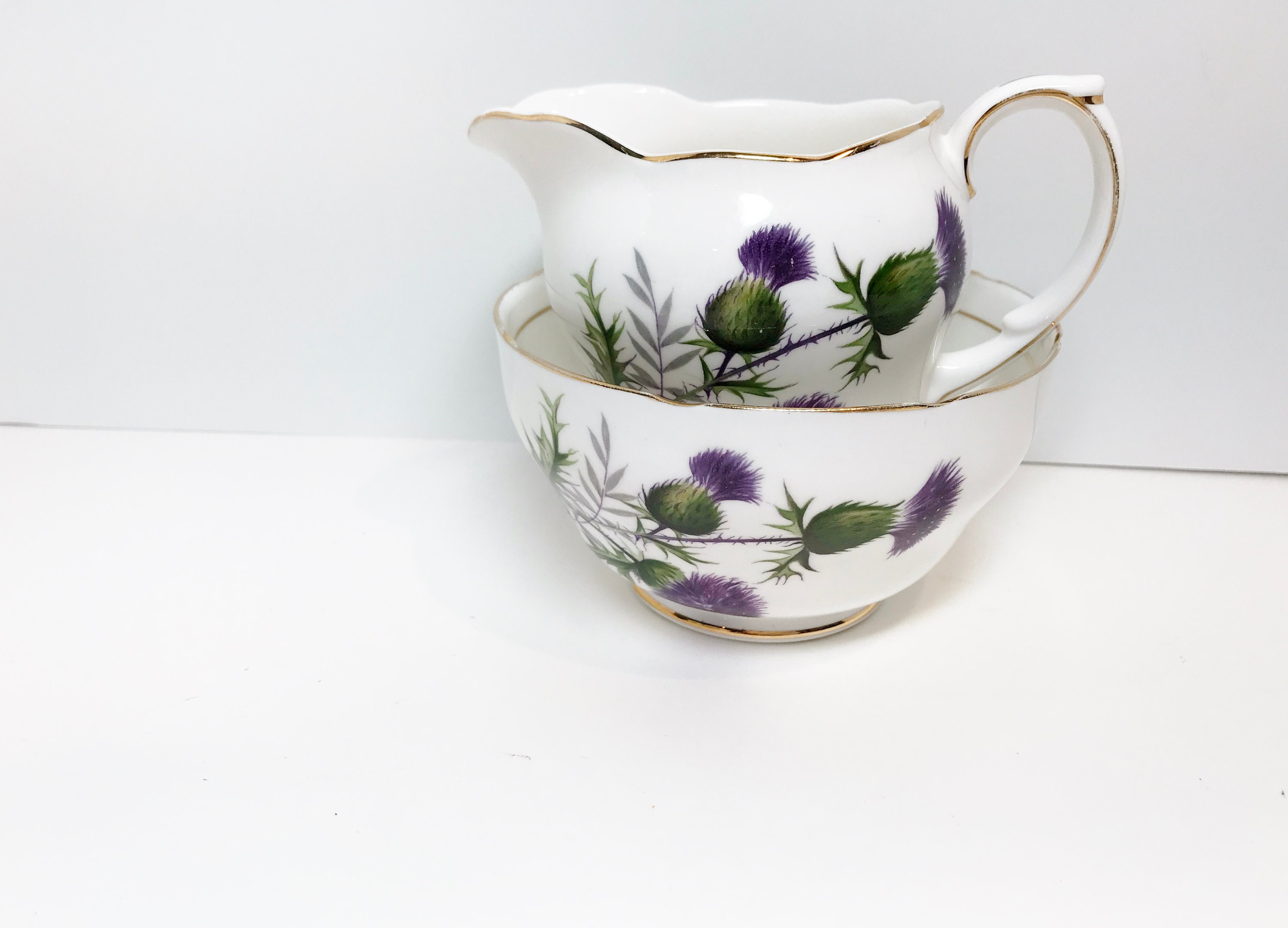Thistle Creamer and Sugar Bowl, Duchess Tea Cups, Scottish Tea Cups ...