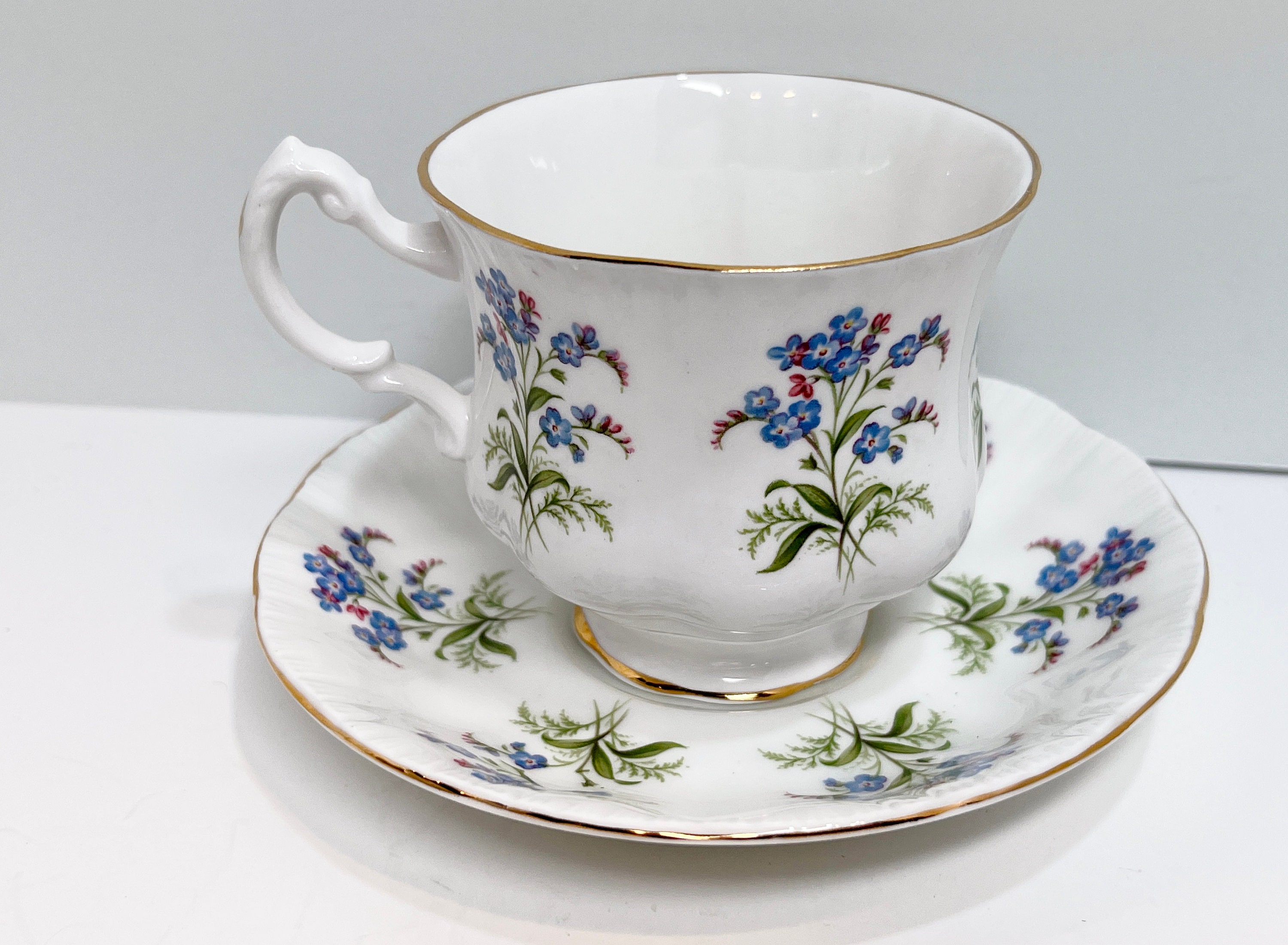 Forget Me Not Teacup and Saucer by Paragon Bone China, Paragon Teacup ...