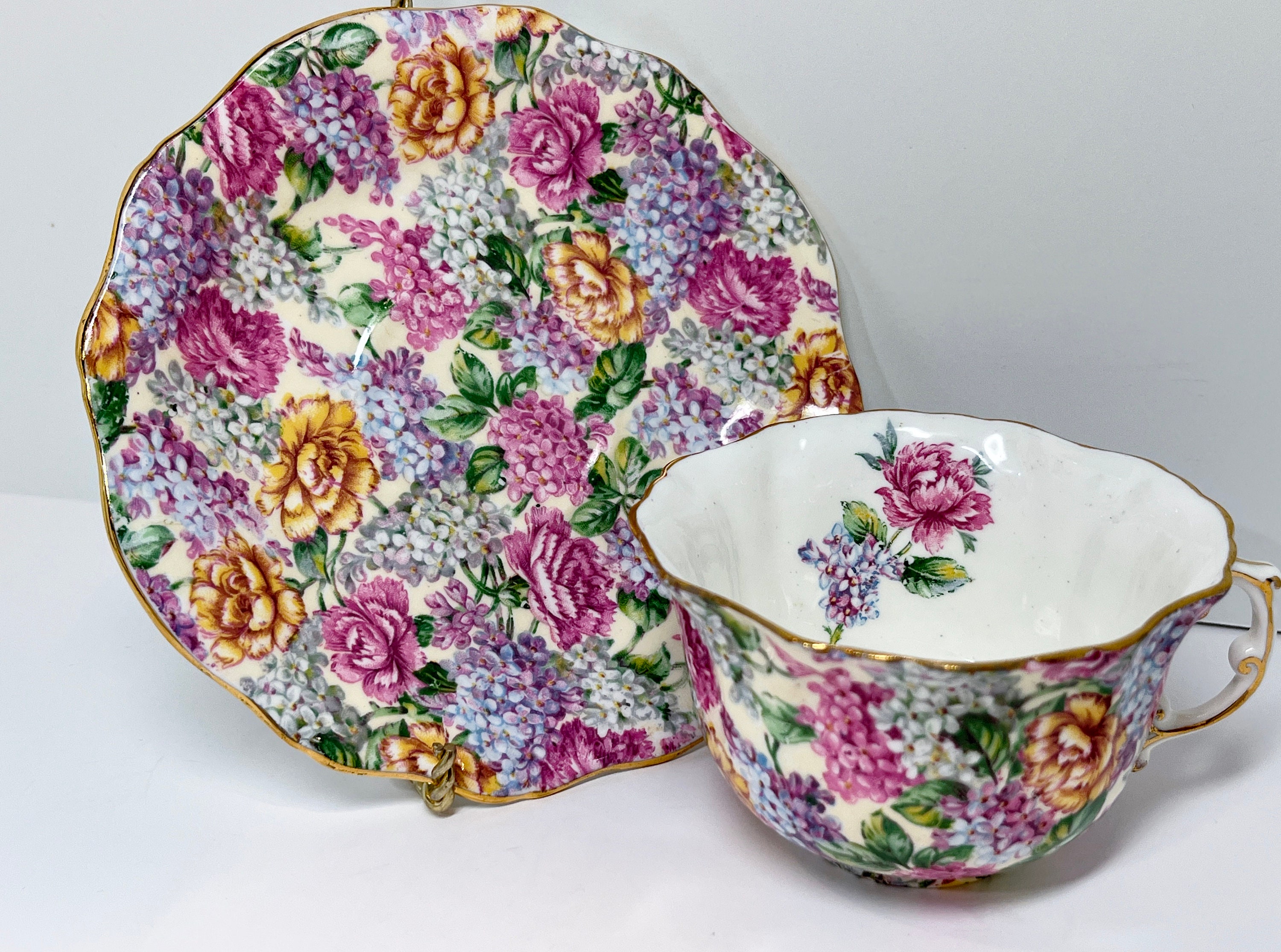 Hammersley Teacup and Saucer, Hand Painted Teacup, Floral Tea Cups ...