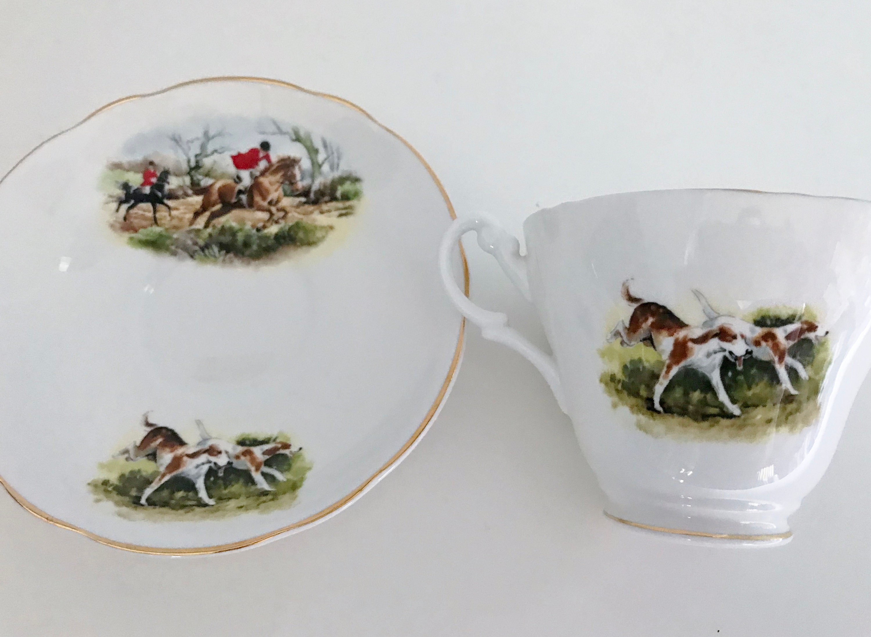 The Hunt Tea Cup, Fox Hunt Tea Cup, Riding to Hounds Cup, Royal Stuart ...