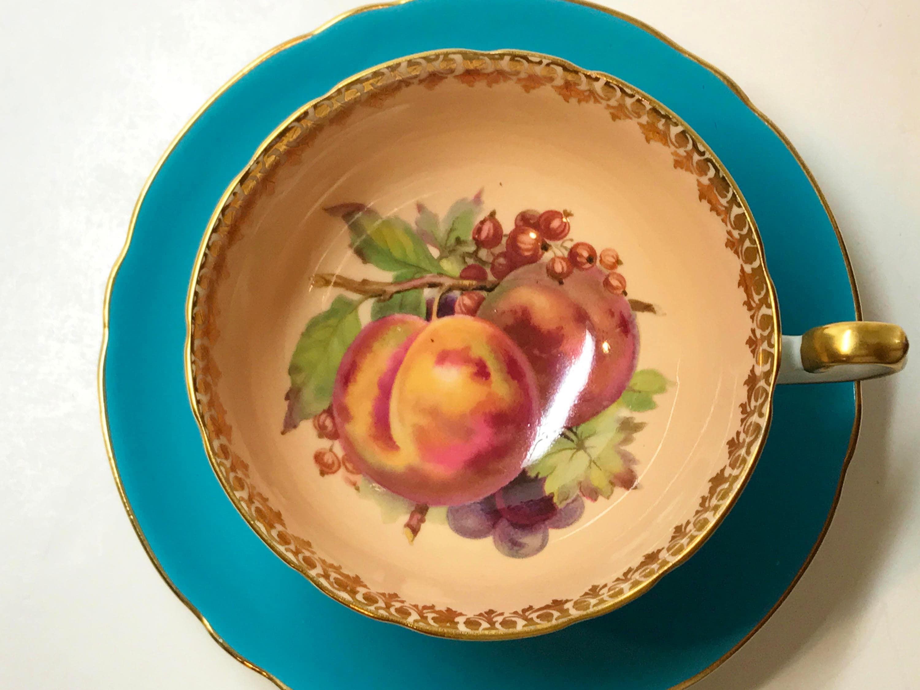 Shelley Fruit Centre Lincoln Cup, Shelley Tea Cup and Saucer, Shelley ...