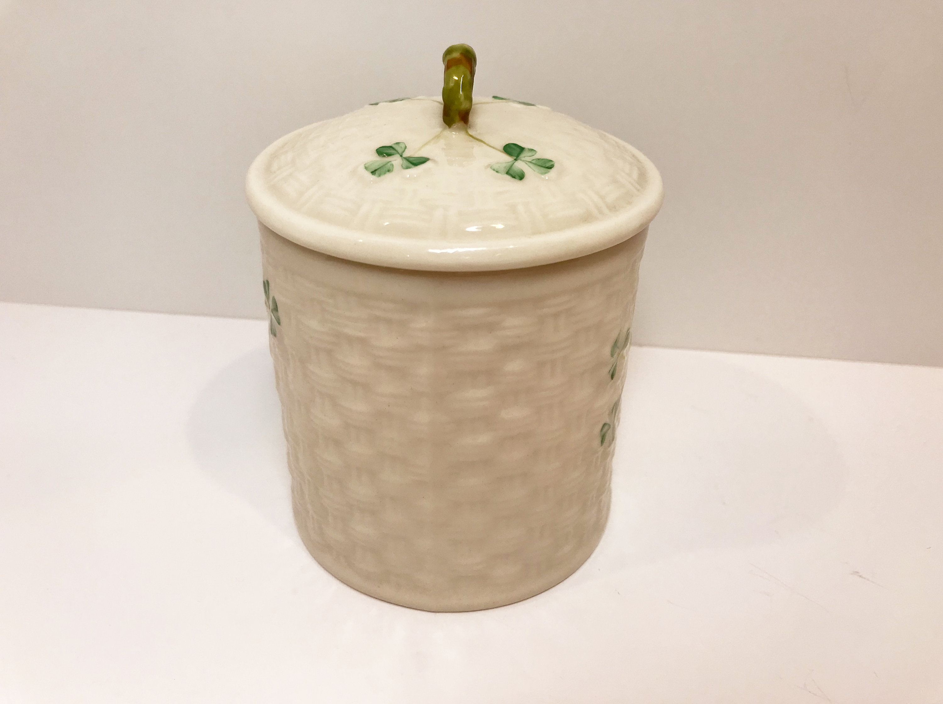 Belleek Marmalade Jar, Shamrock Jar, Shamrock Container, Irish ...