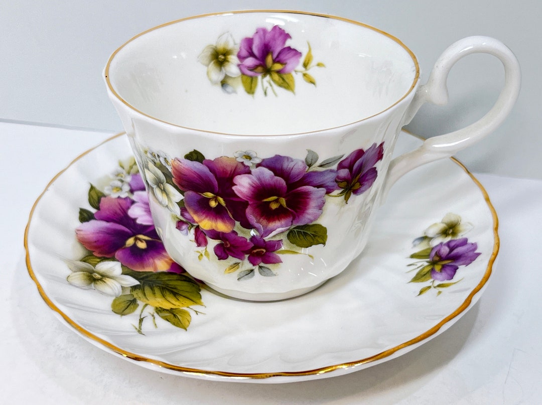 Staffordshire Collection Teacup , Pansy Tea Cup , Floral Tea Cup ...