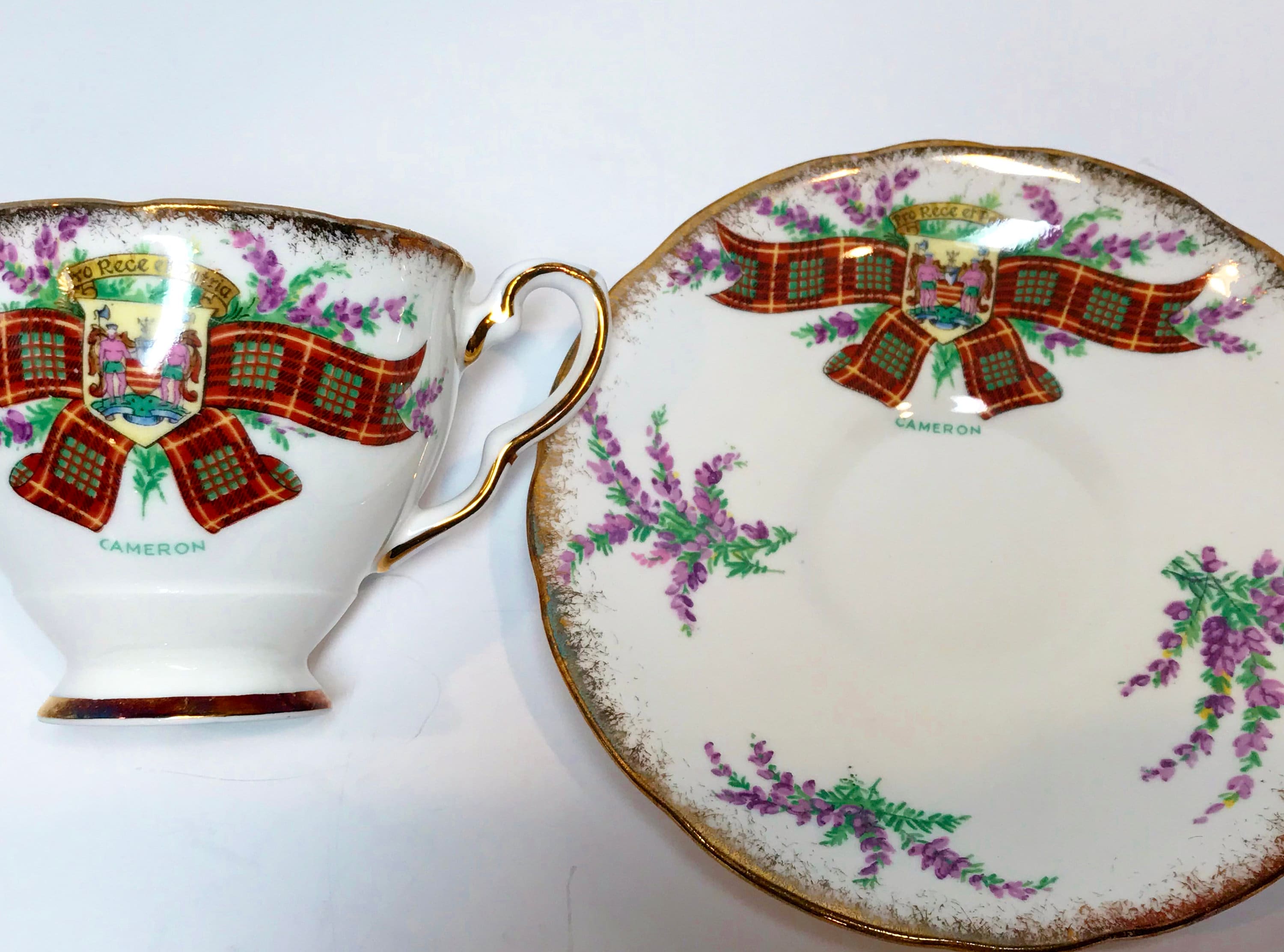 Cameron Clan Tea Cup and Saucer, Royal Standard Tea Cups, Scottish ...