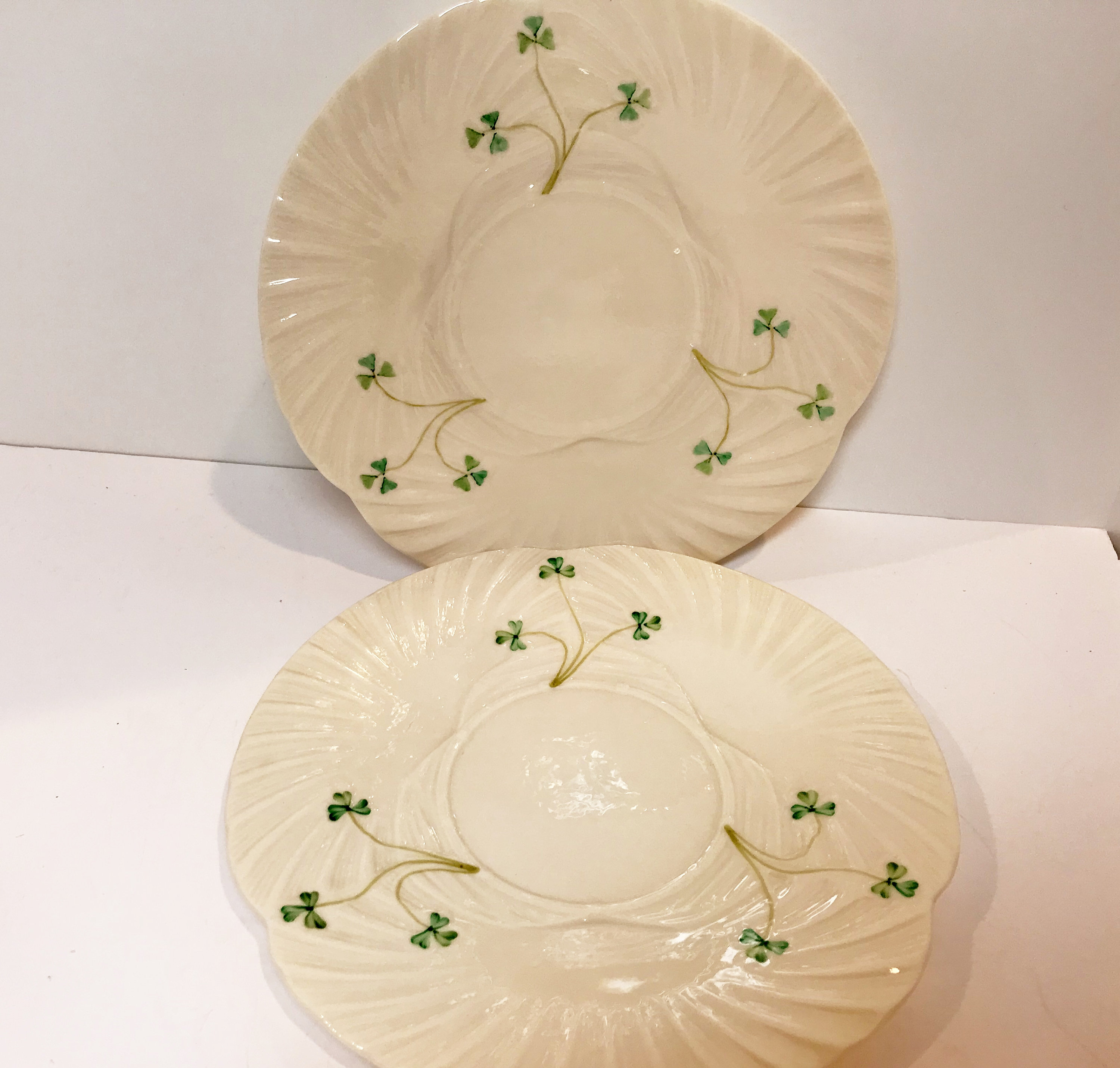Reserved for SR, Two Shamrock Serving Plates, Belleek Cake Plate ...