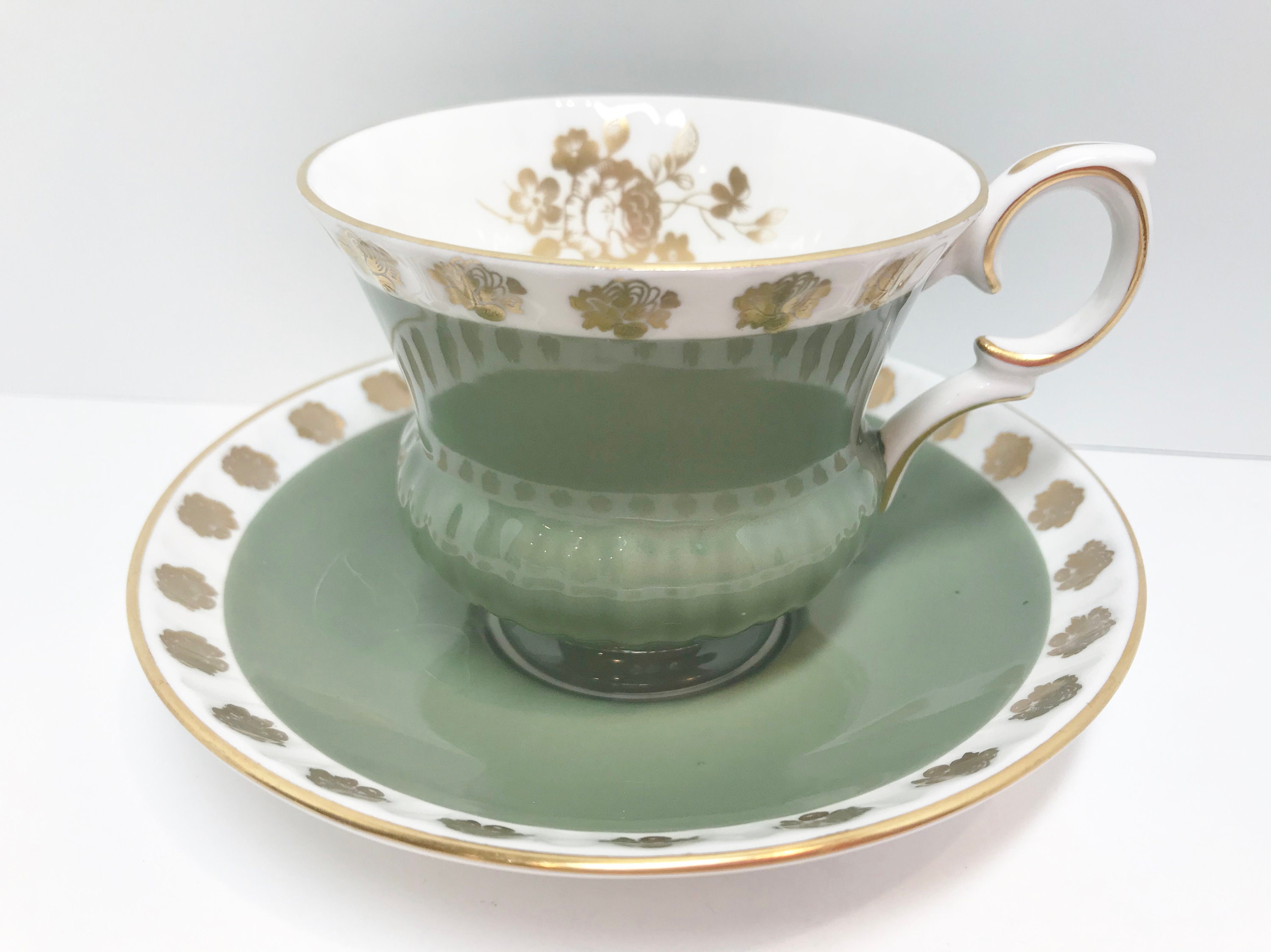 Crown Staffordshire Tea Cup and Saucer, English Teacups, Antique Tea ...