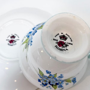 Forget Me Not Teacup and Saucer by Rosina Bone China , Floral Tea Cup ...