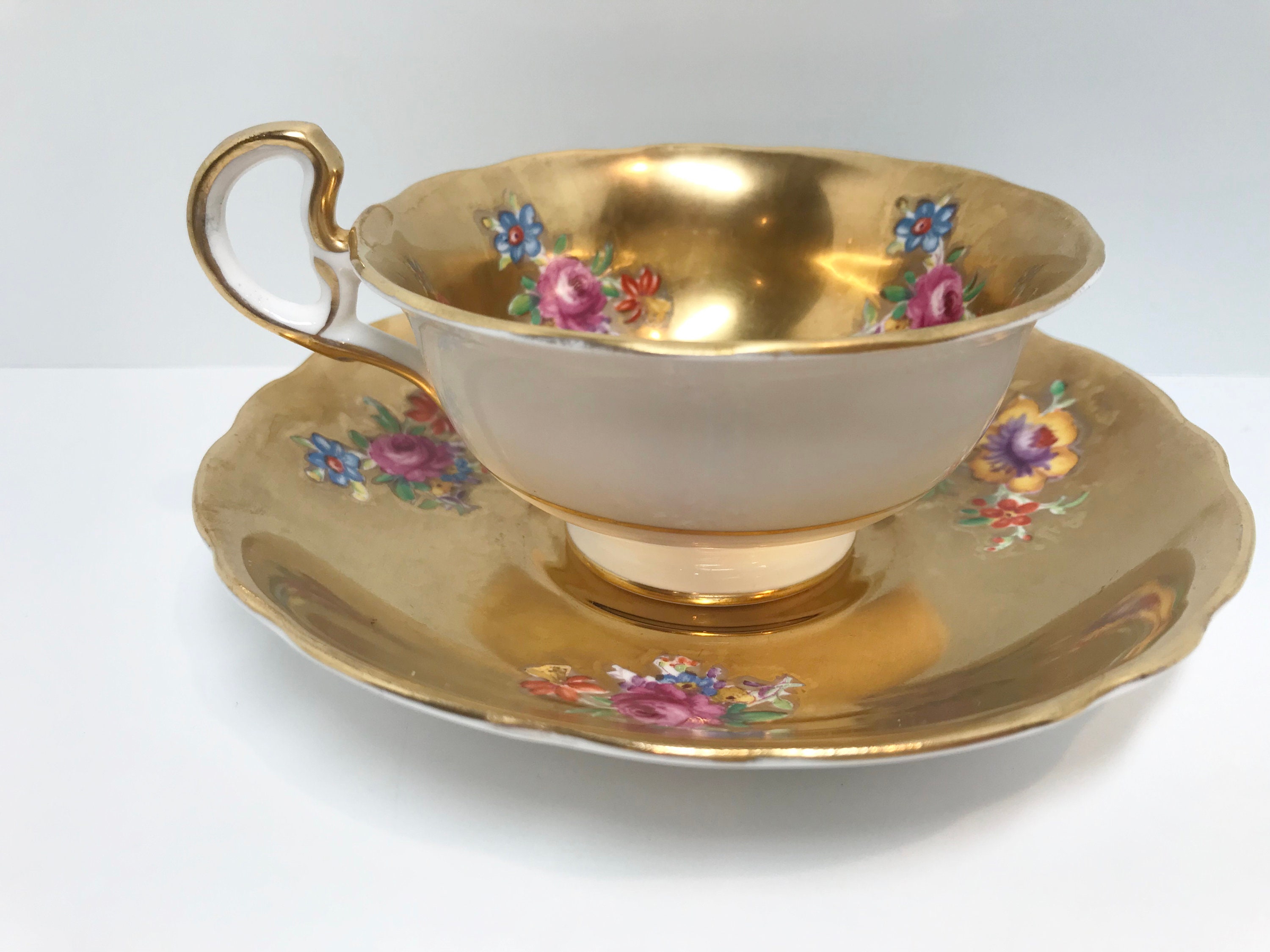 Reserved for J, Gold Tea Cup and Saucer by Embassy Ware Bone China ...
