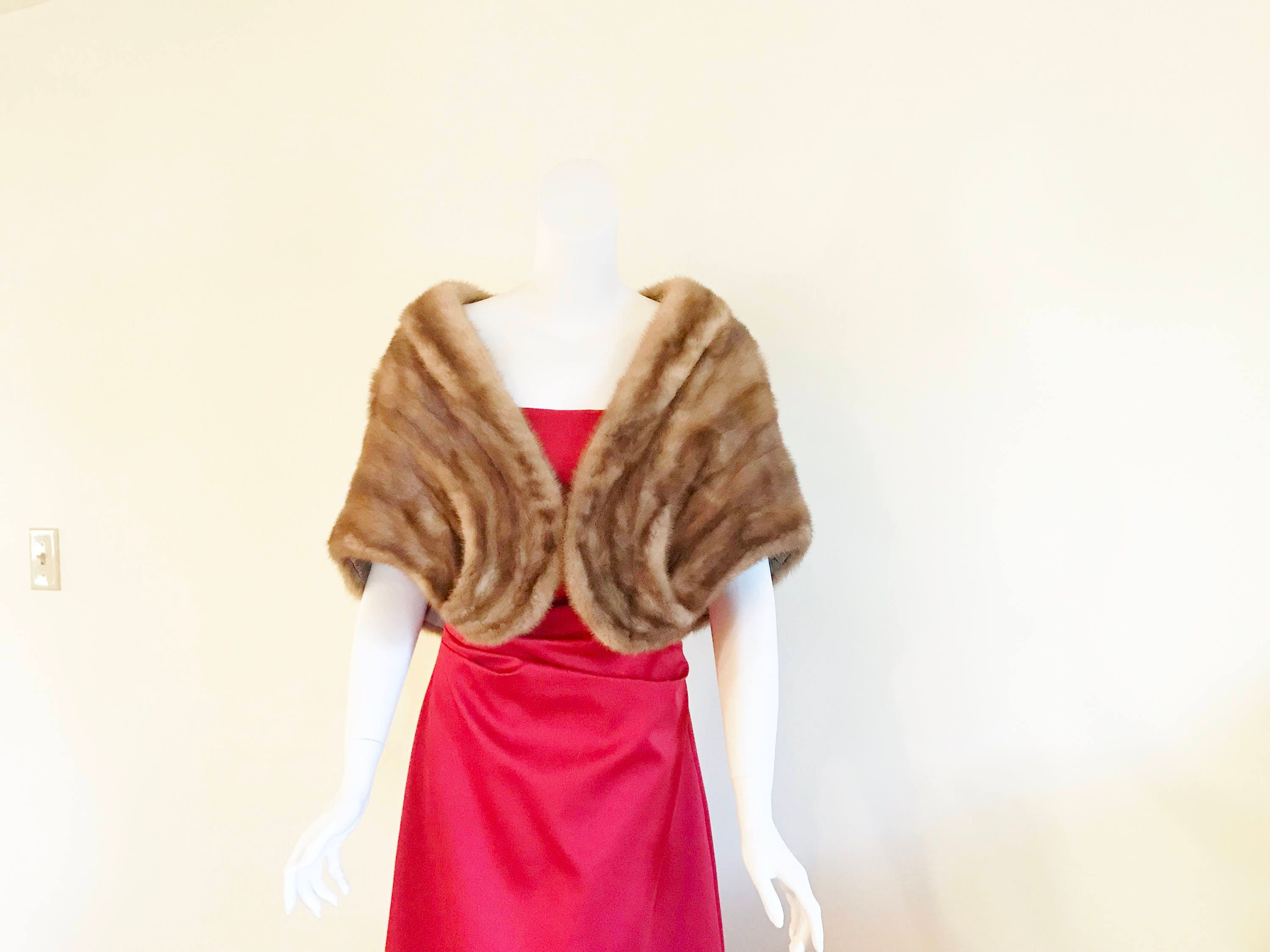 Autumn Haze Emba Mink Stole, Natural Brown Mink Stole, Real Fur Stole ...