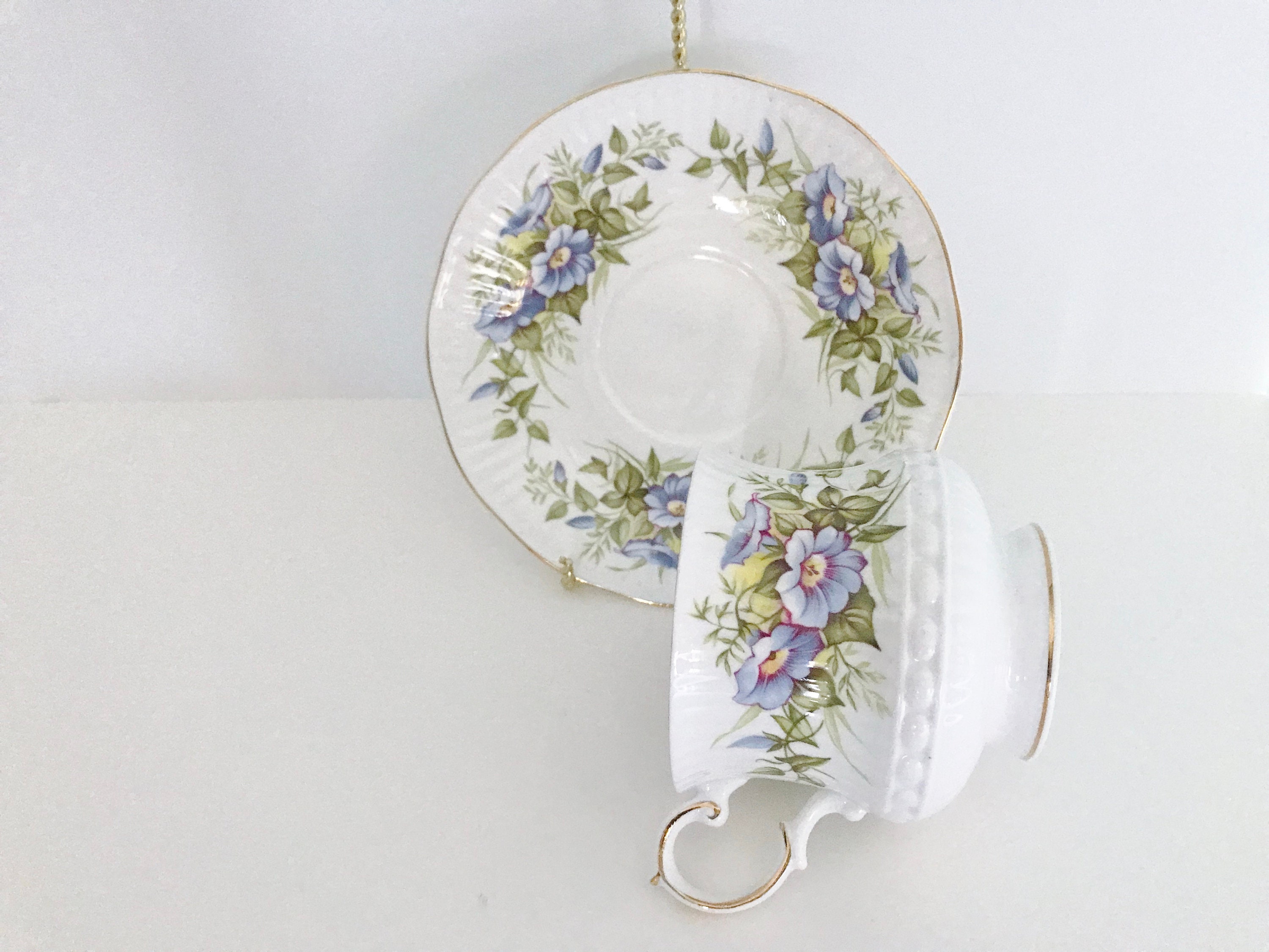 Queens Rosina Tea Cup and Saucer, Wild Flower Pattern, Made in England ...