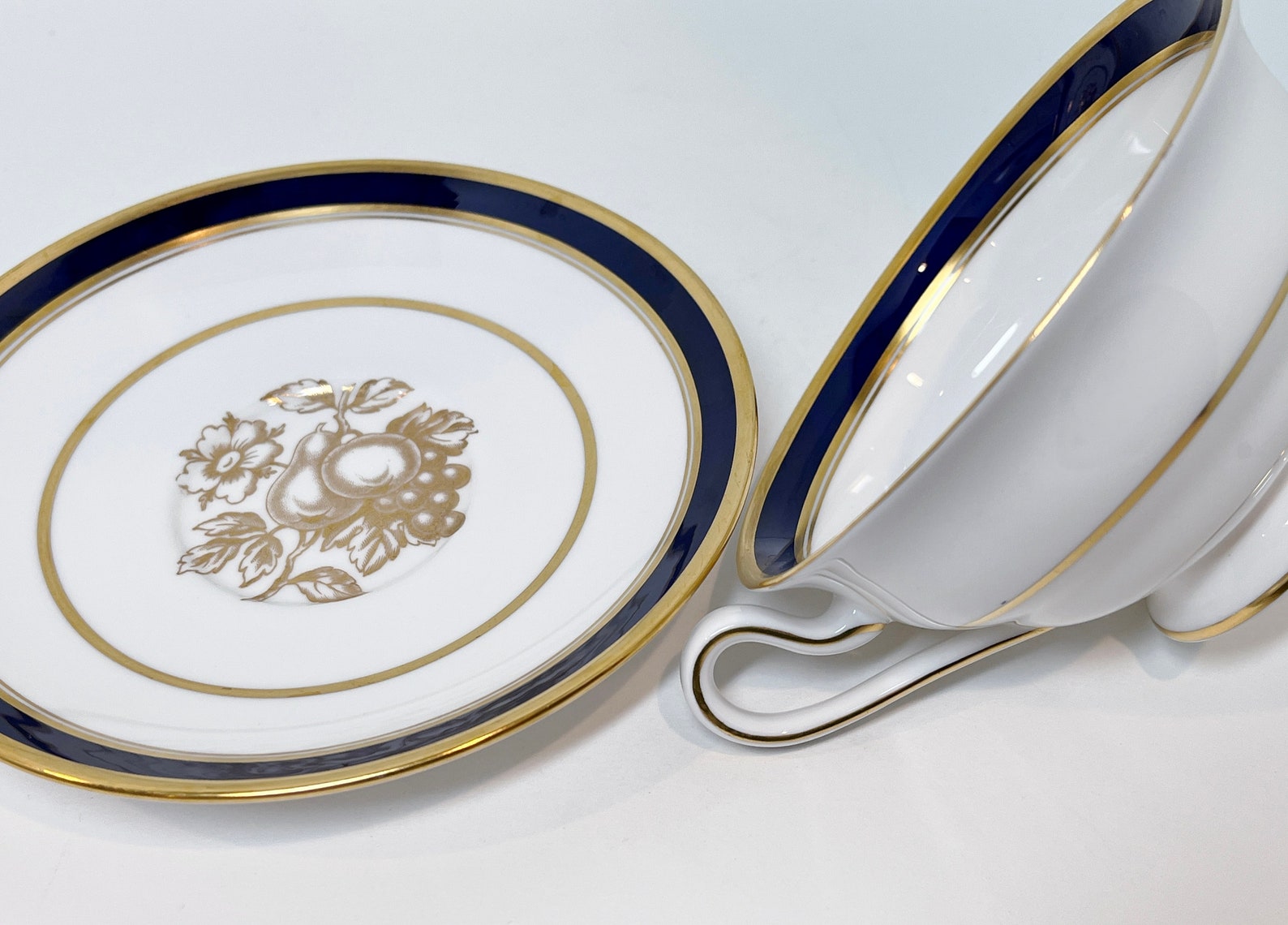 Spode Golden Harvest Spode With Blue Trim English Spode - Etsy