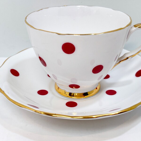 Red and White Polka Dot Cups - Etsy