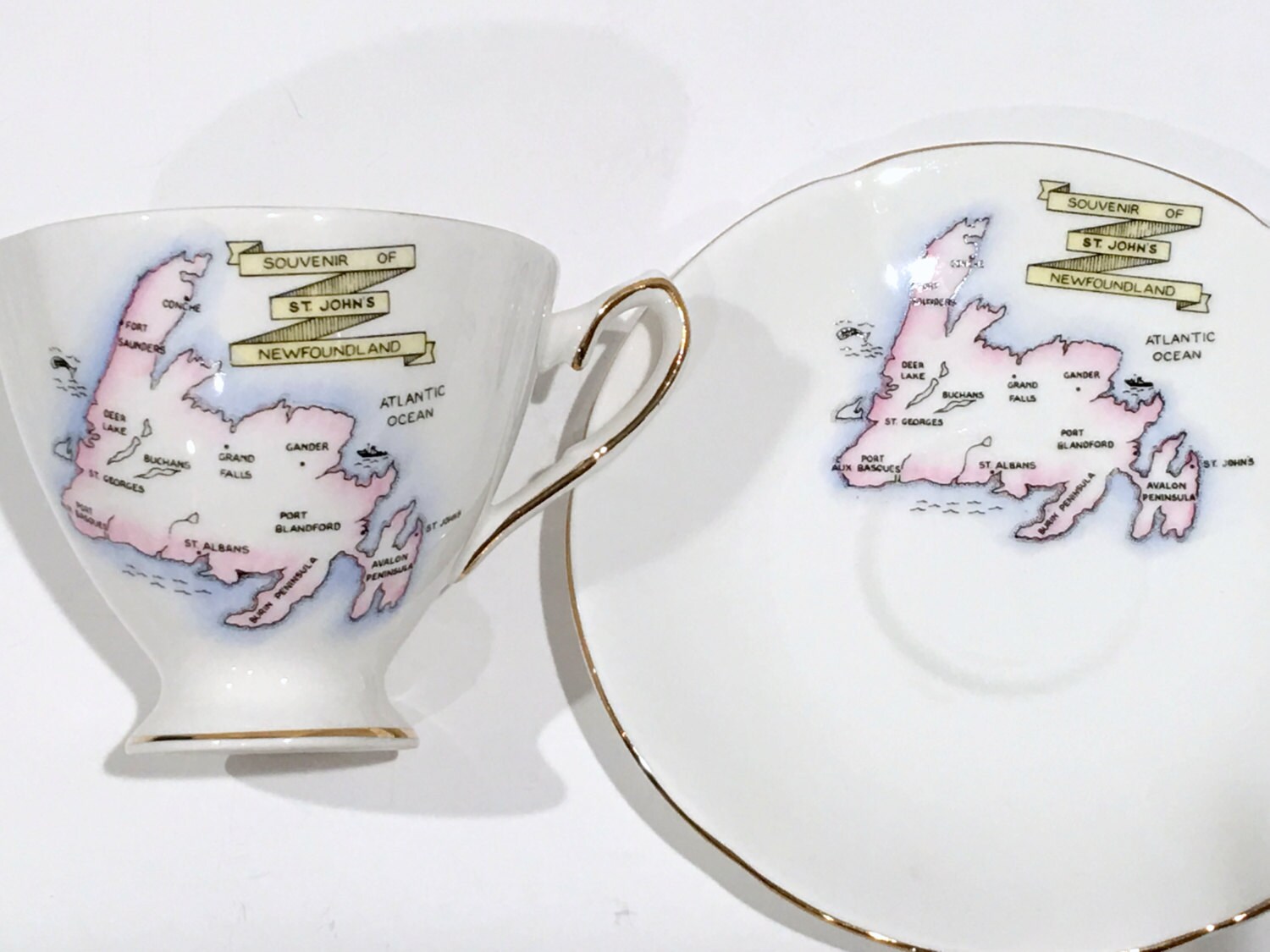 St Johns Newfoundland Tea Cup and Saucer, Elizabethan Cups, Canadian ...