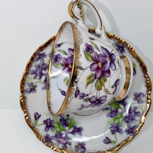 Japanese Teacup Violet Teacup Japanese Tea Cup Vintage Teacup - Etsy
