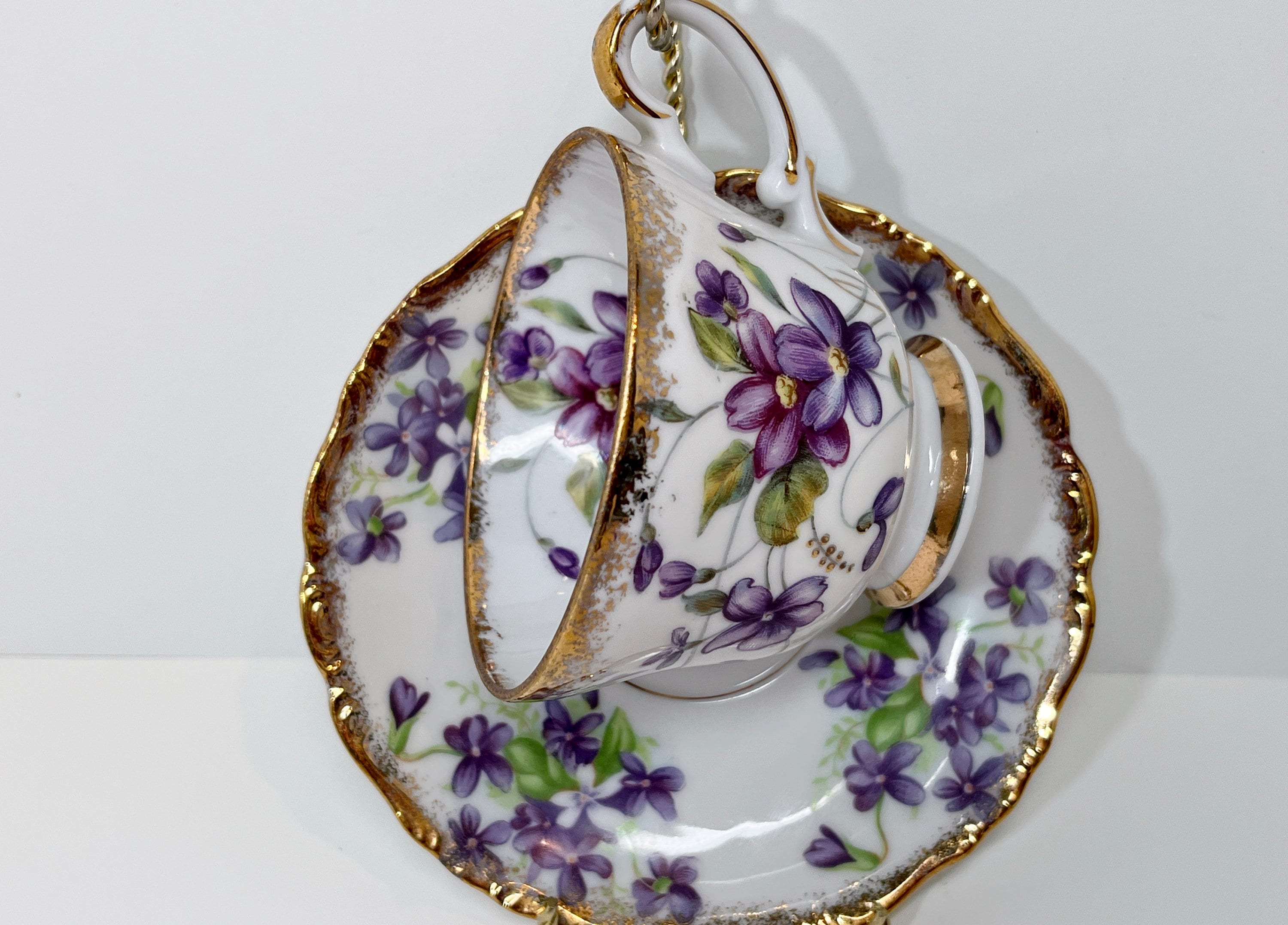 Japanese Teacup Violet Teacup Japanese Tea Cup Vintage Teacup Napco Tea ...