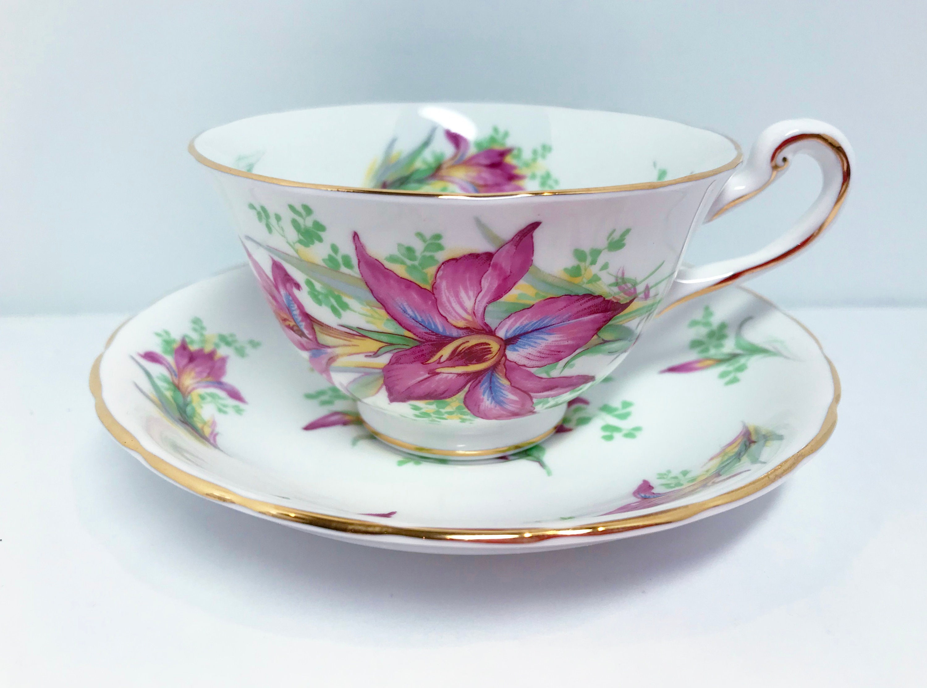 Orchid Teacup by Royal Chelsea , Floral Teacups, English China Teacups ...