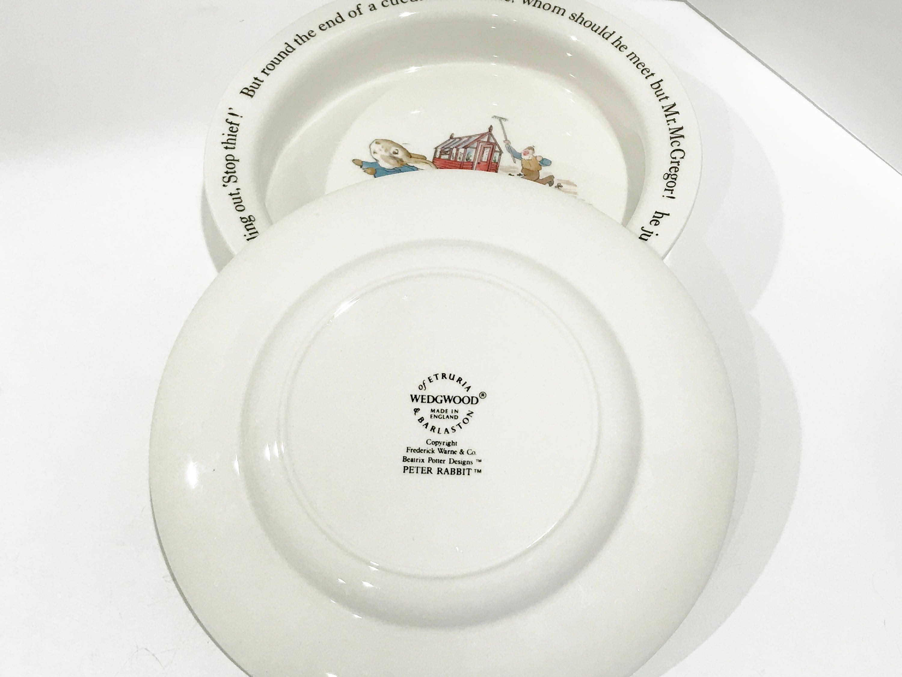 Wedgwood Peter Rabbit Bowl and Plate, Beatrix Potter, Childs Plate and ...