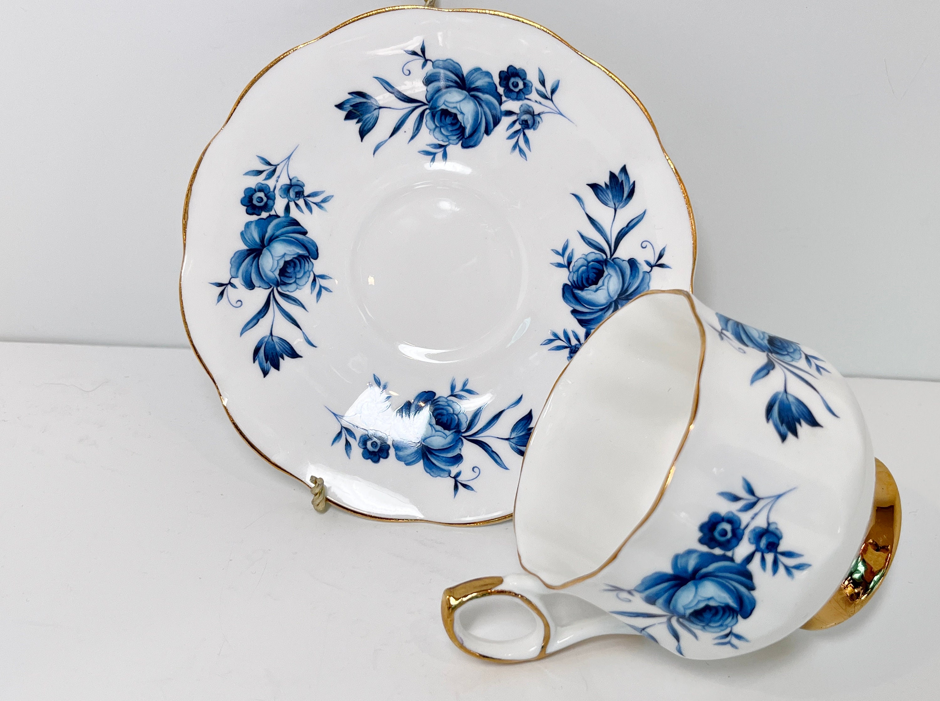 Friendship Cup, Elizabethan Tea Cup, Blue White Ware, Blue Rose Tea ...