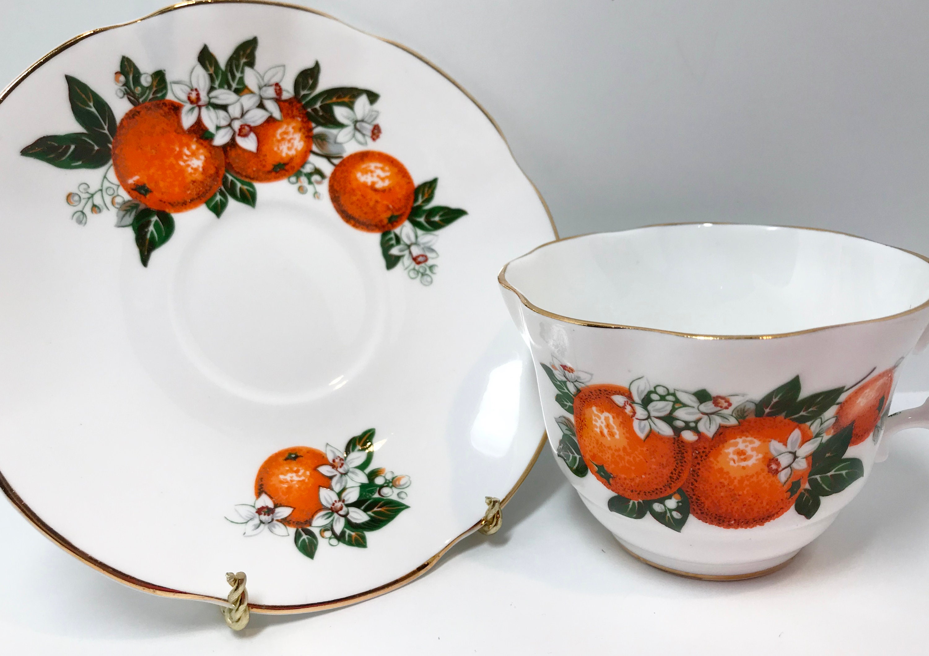 Florida Oranges Pattern, English Bone China Cups, Antique Tea Cups ...