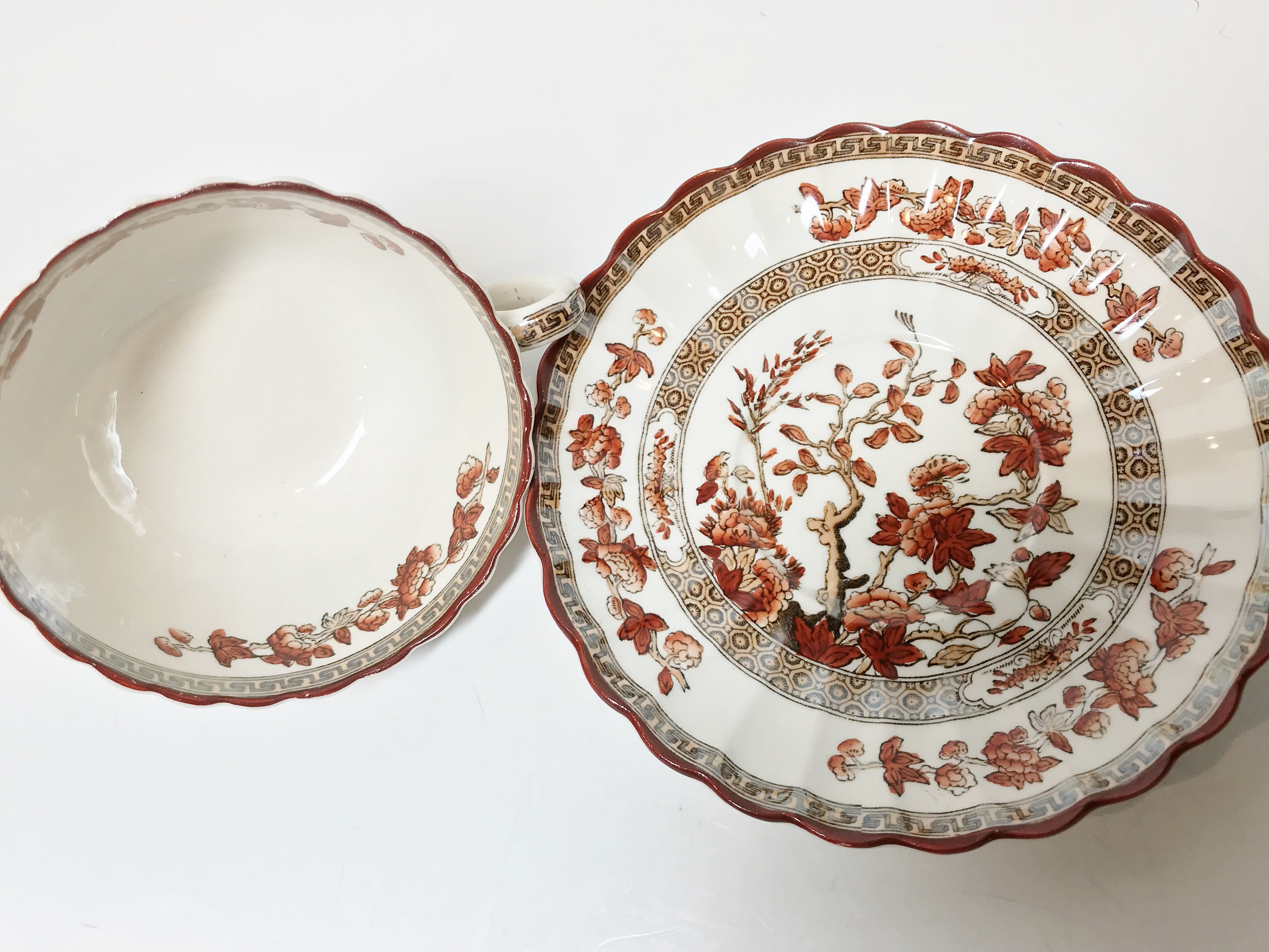 Spode Tea Cup and Saucer, India Tree Pattern, English Bone China Cups ...