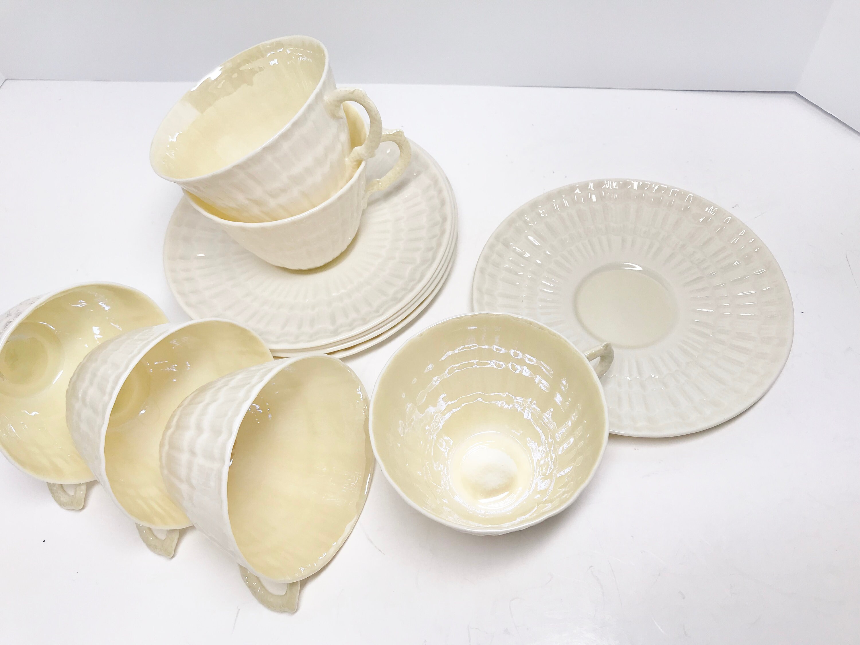 Reserved for J, Belleek Limpet Pattern, Set of 6, Belleek Tea Cup and ...