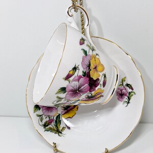 Regency Pansy Tea Cup and Saucer , Bone China Tea Cup , English Teacup ...