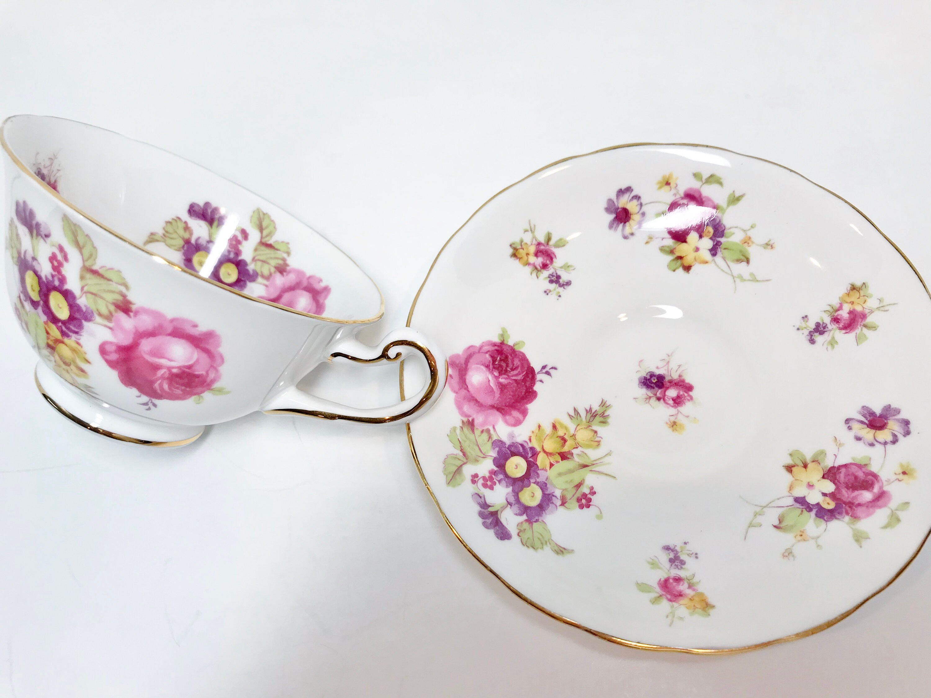 Royal Chelsea Teacup and Saucer, Floral Tea Cups, Royal Chelsea Tea ...