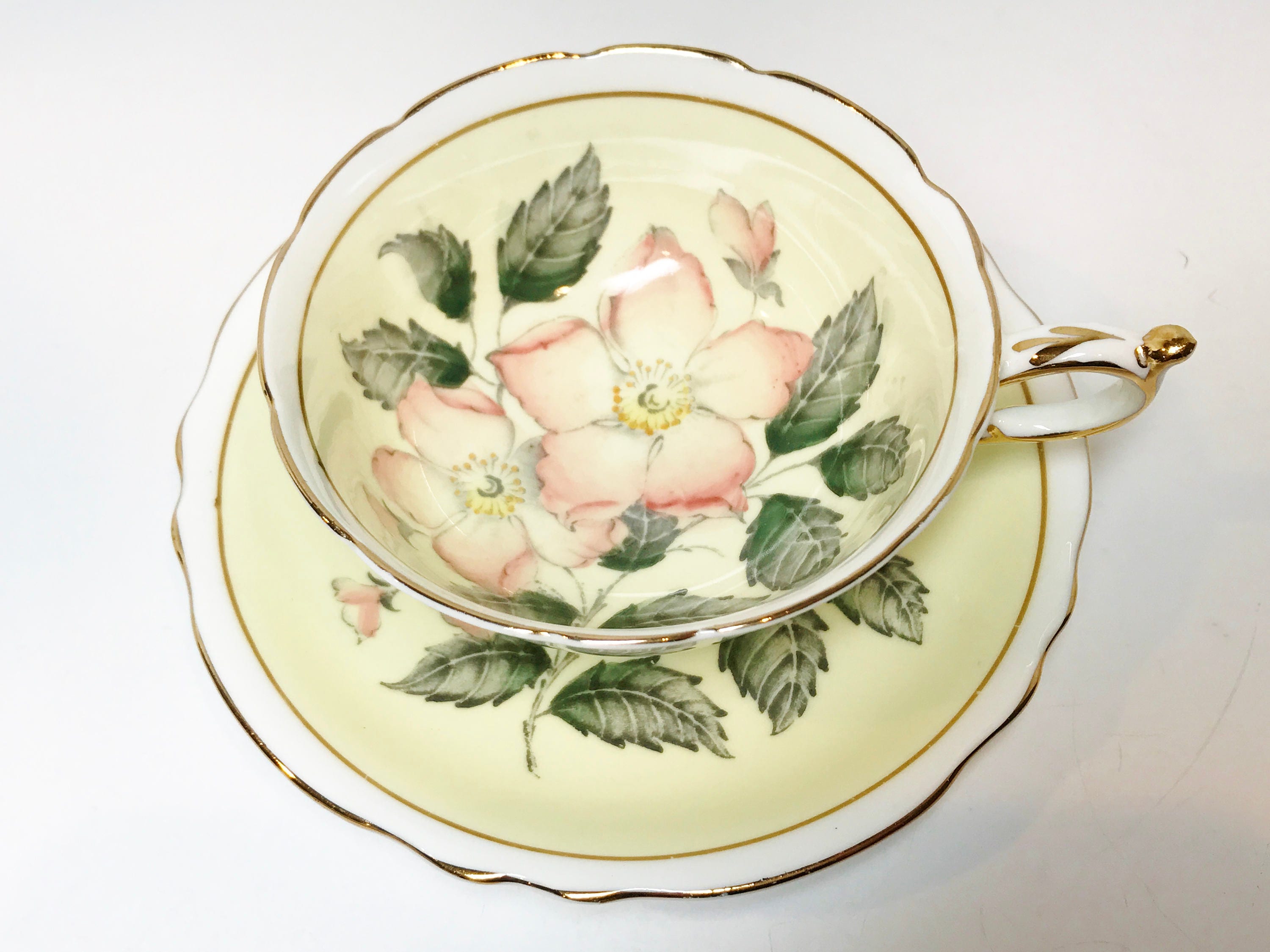 Sold, Paragon Tea Cup and Saucer, Double Warranty, Yellow Tea Cups, Tea ...