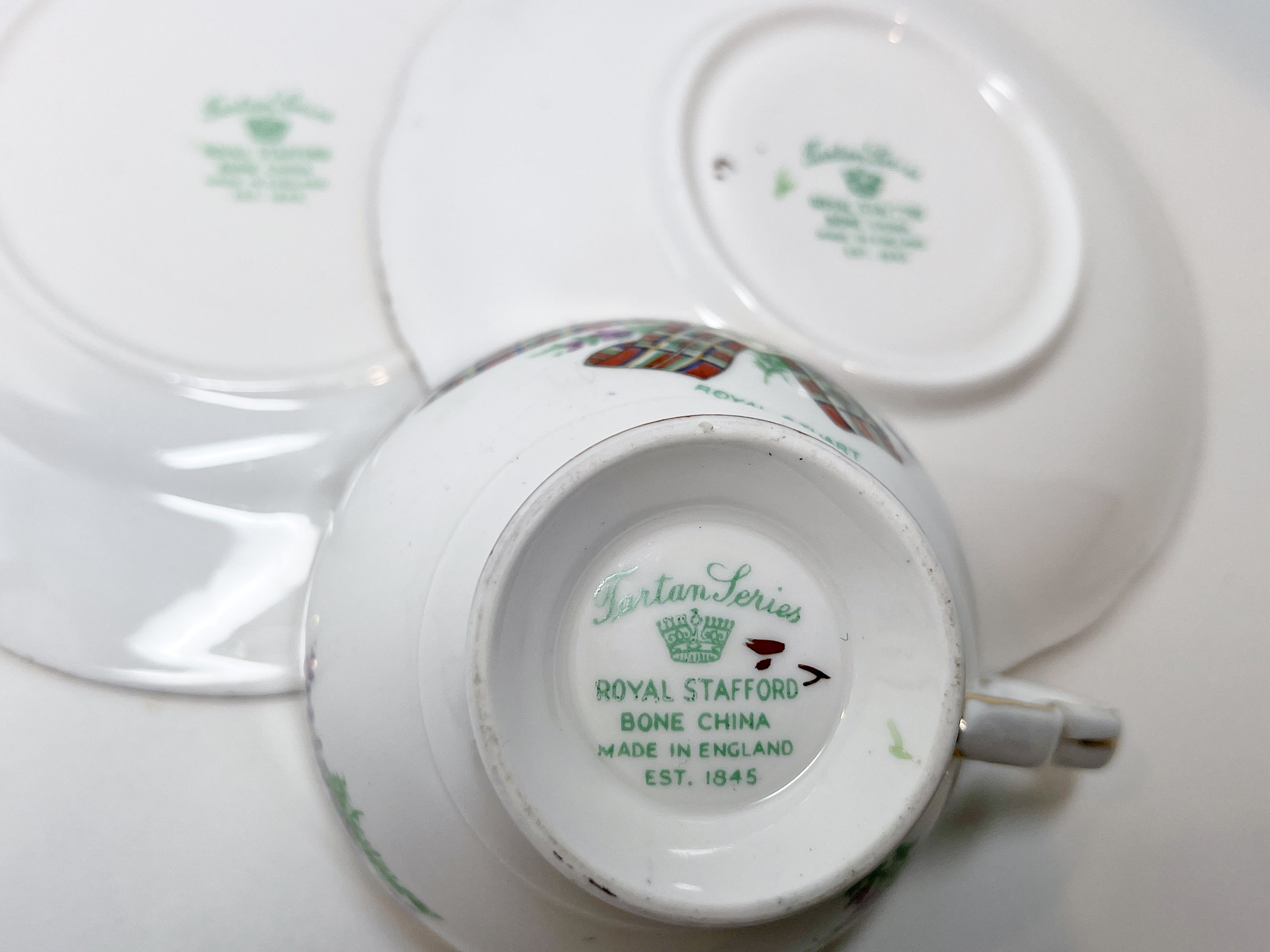 Royal Stuart Clan Teacup Saucer and Plate, Royal Stafford Teacup ...