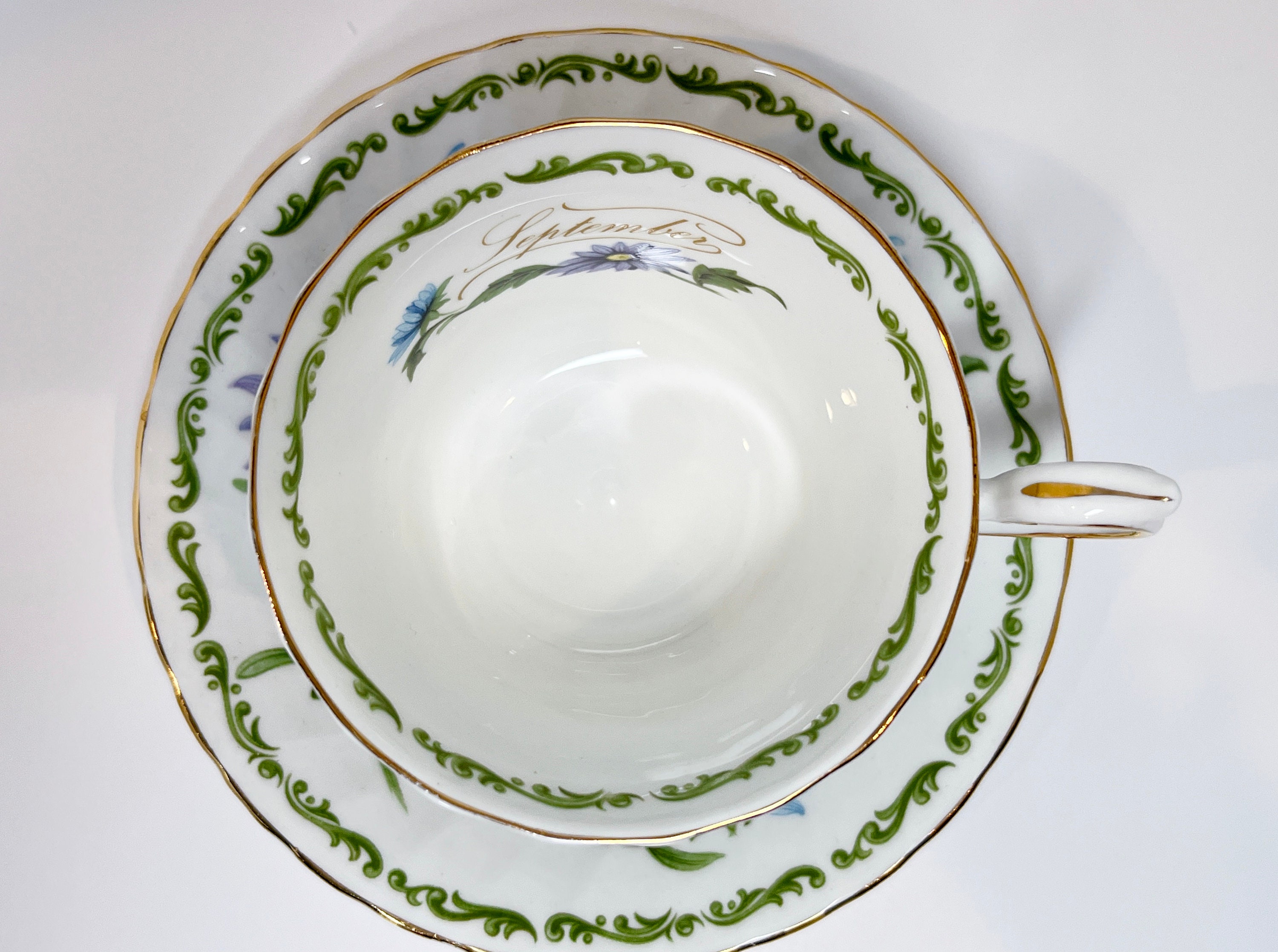 September Birthday Teacup English Bone China Tea Cup and Saucer ...