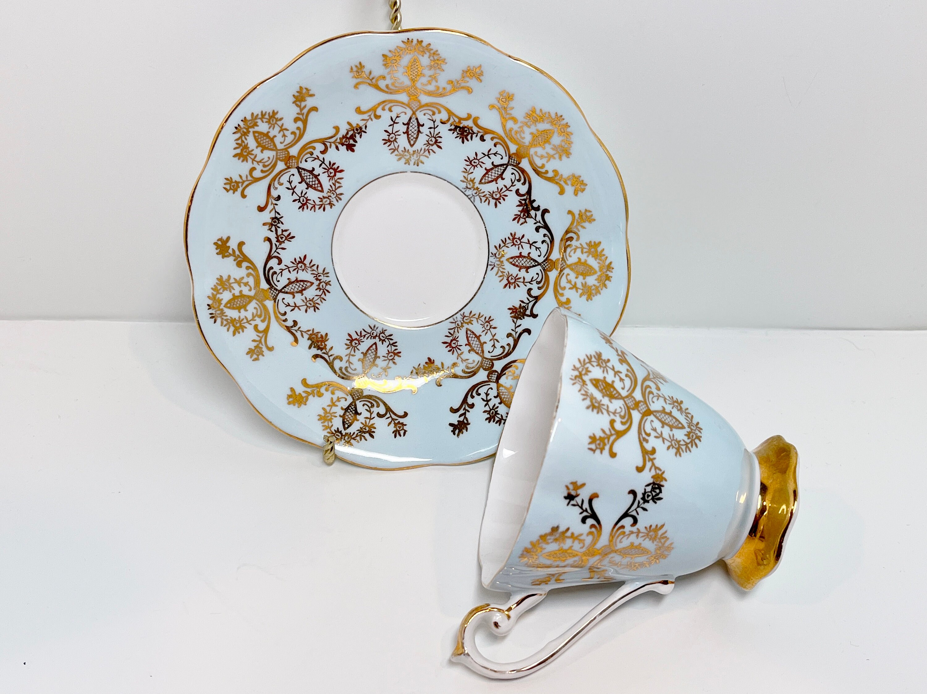 Royal Standard Tea Cup and Saucer, Blue Gold Cups, Antique Teacups ...