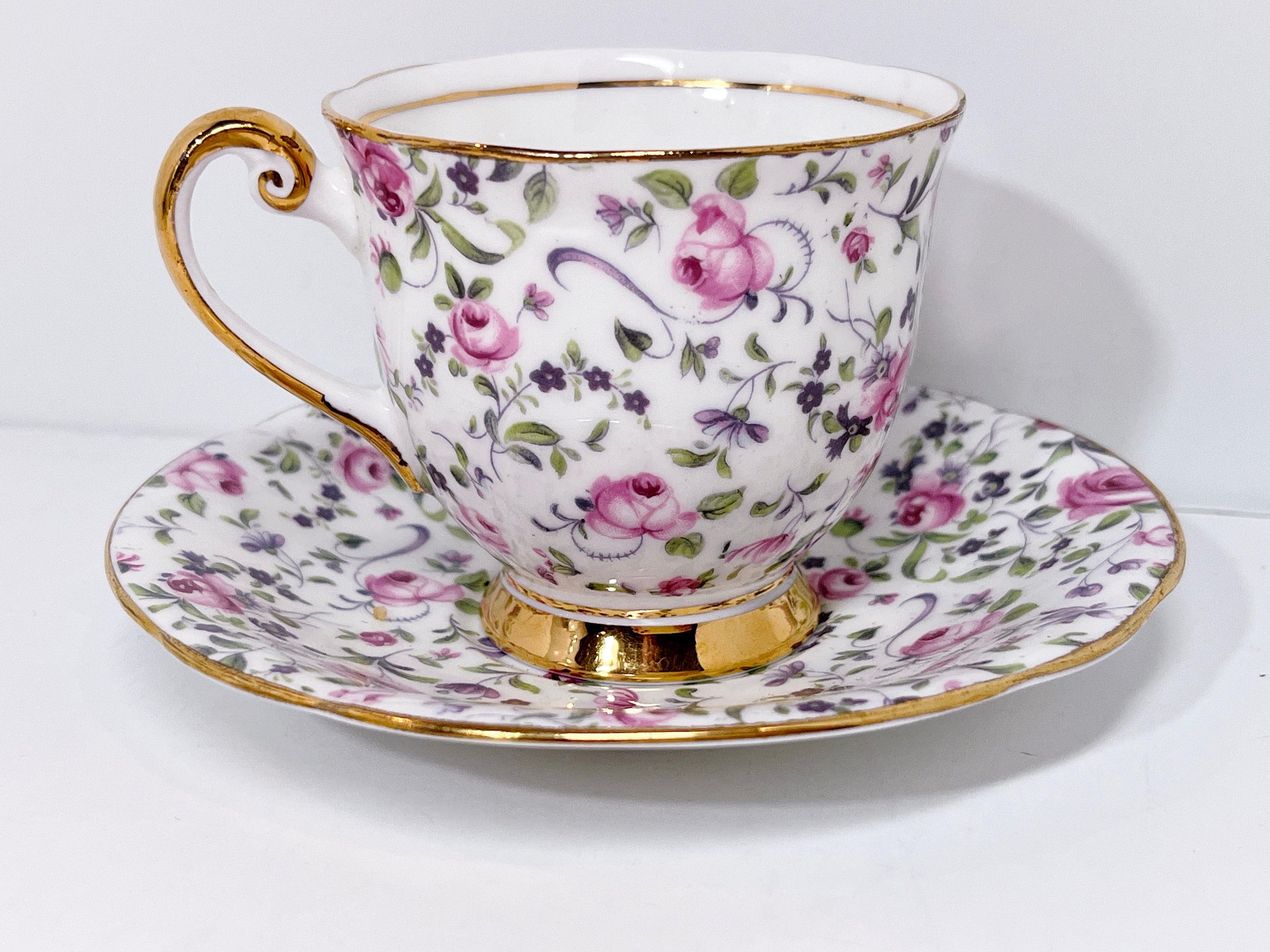 Rose Elegance Windsor Tea Cup and Saucer Pink Rose Teacup English Tea ...