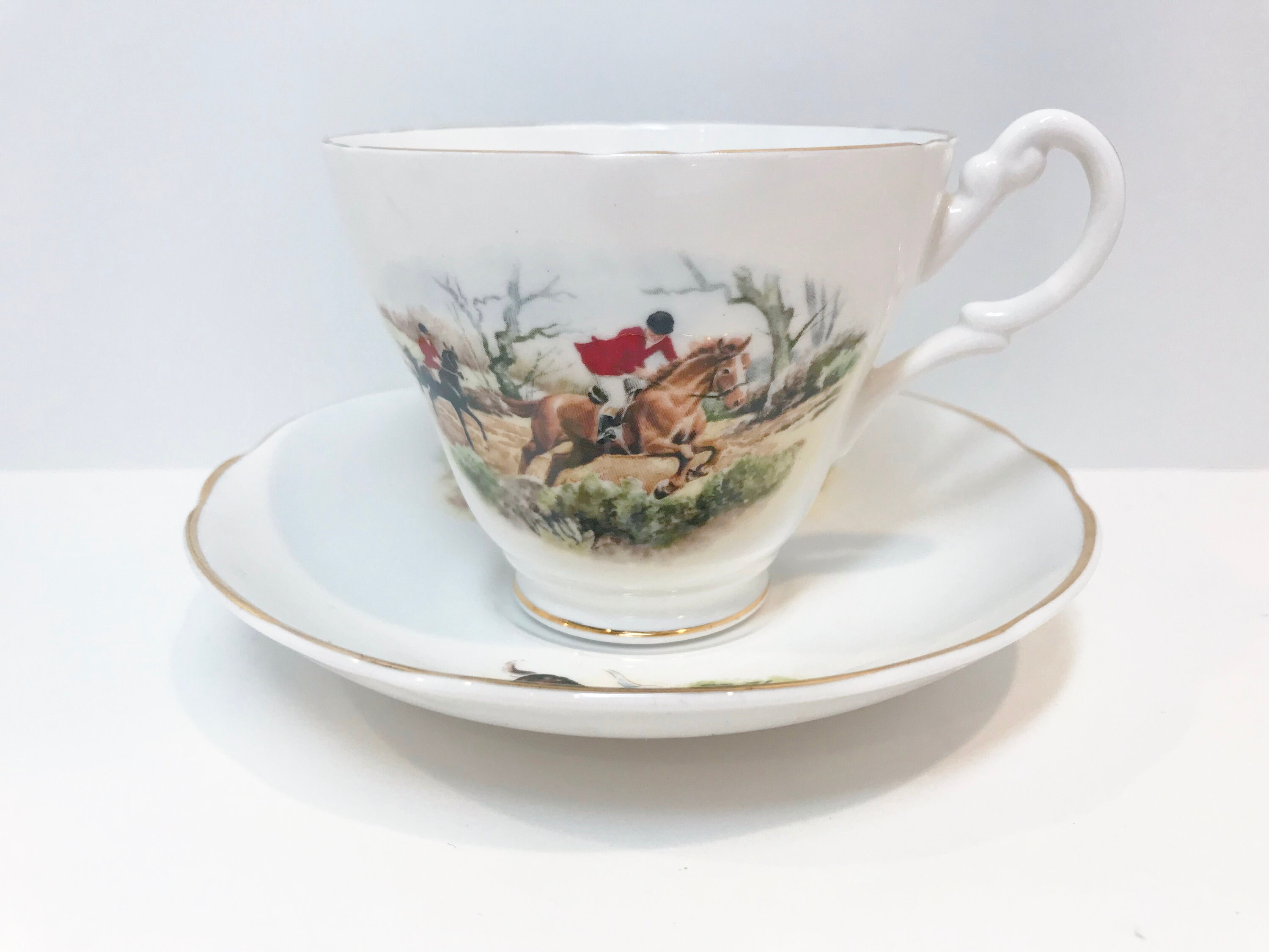 The Hunt Tea Cup, Fox Hunt Tea Cup, Riding to Hounds Cup, Royal Stuart ...