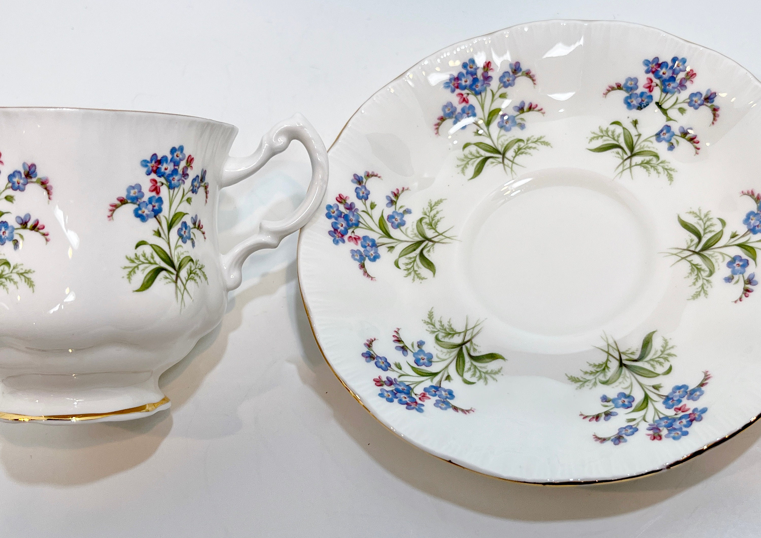Forget Me Not Teacup and Saucer by Paragon Bone China, Paragon Teacup ...