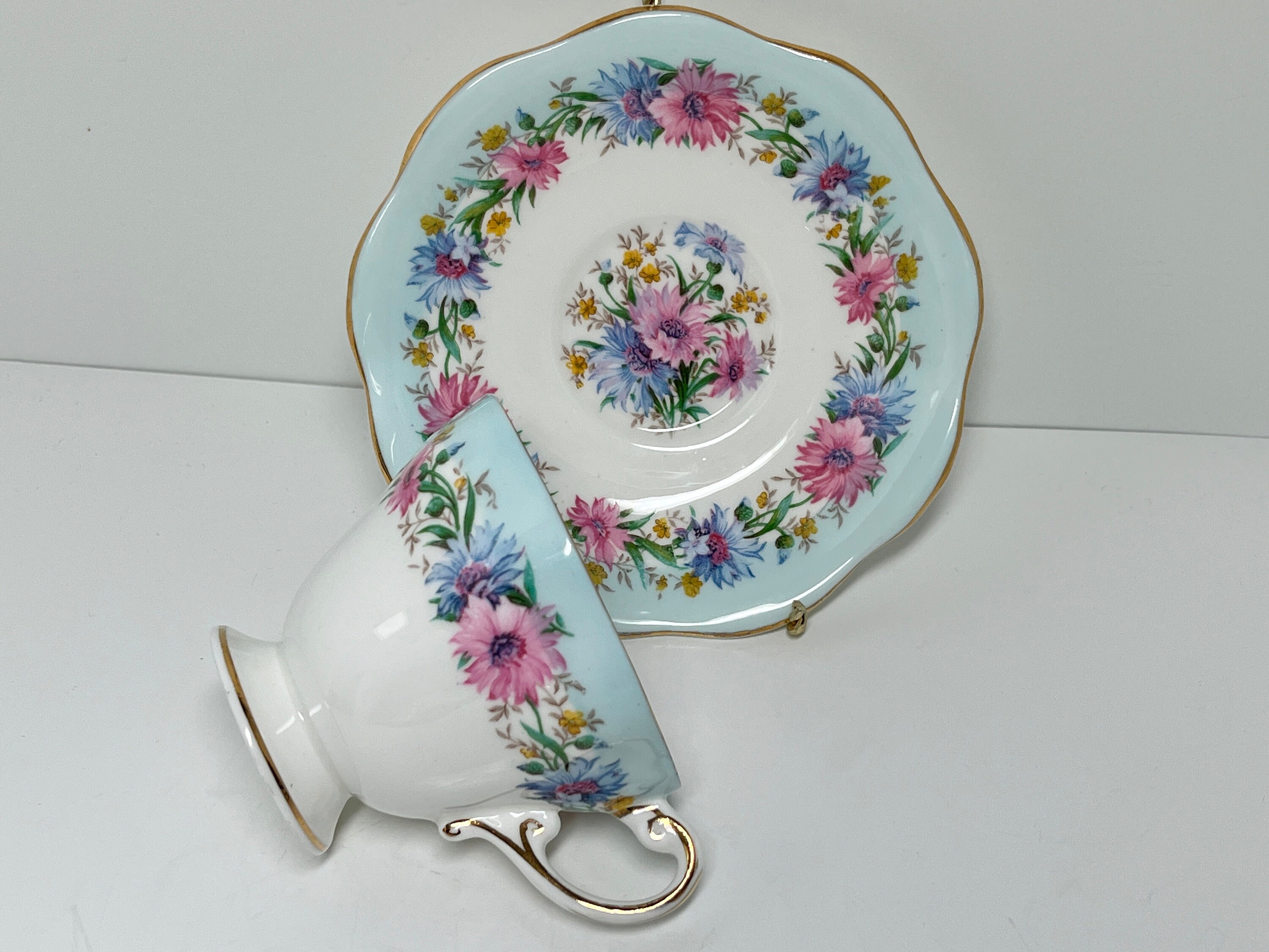 EB Foley Teacup and Saucer, Cornflower Tea Cup, Vintage Tea Cups ...