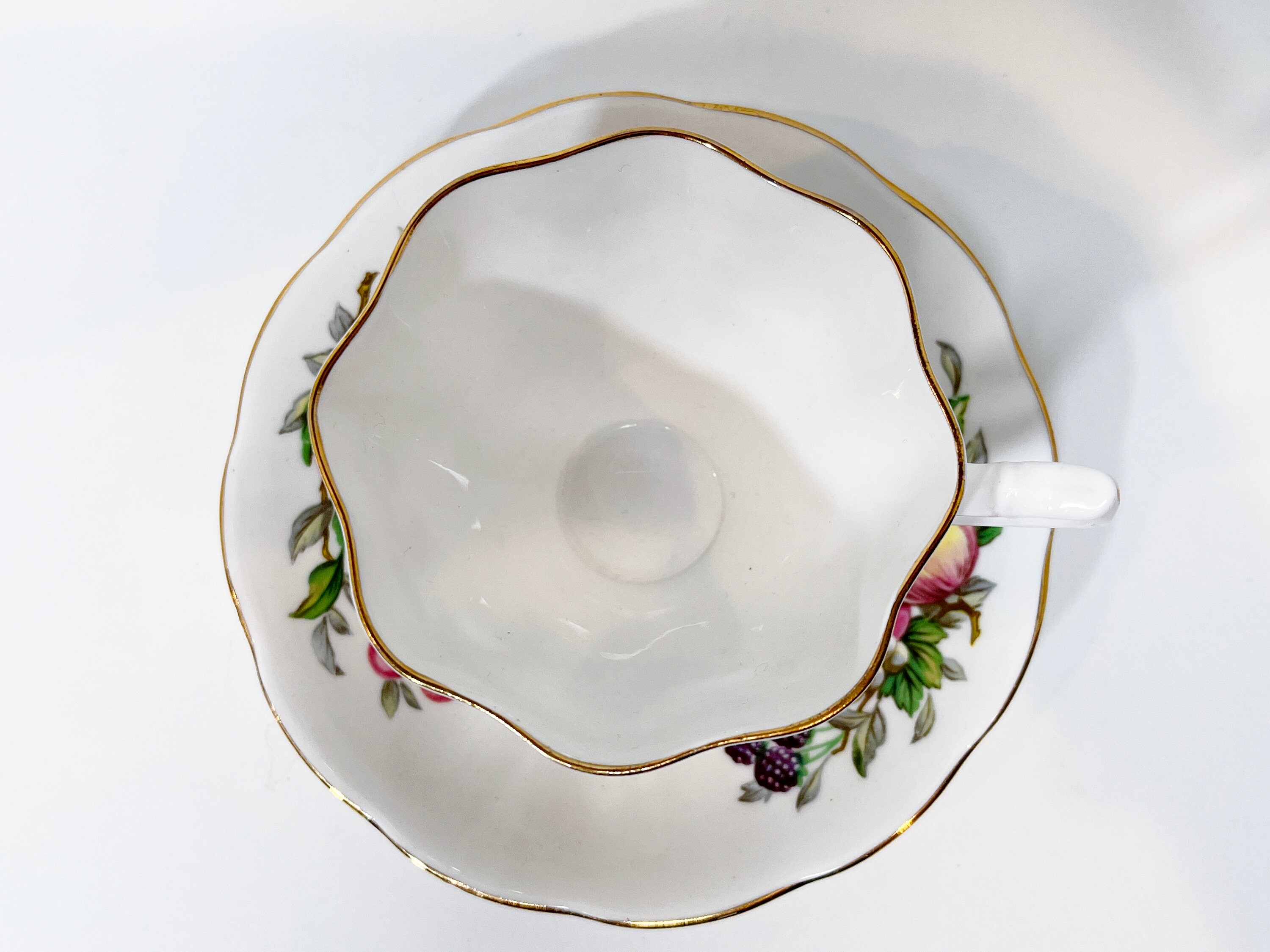 Fruit Teacup Queen Anne Teacup and Saucer Antique Teacup English Bone ...