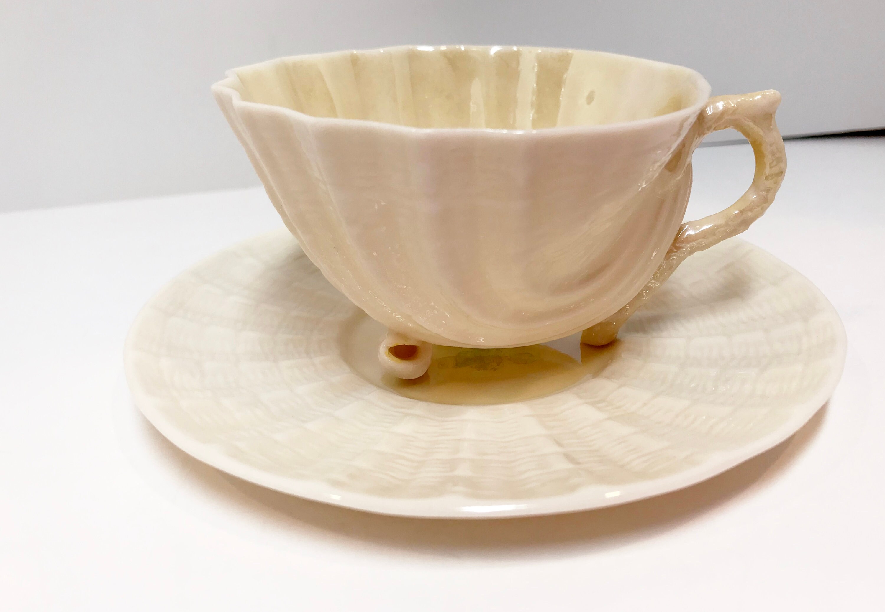Reserved for SR, Neptune Ware Belleek Tea Cup and Saucer, Irish Tea Cup ...
