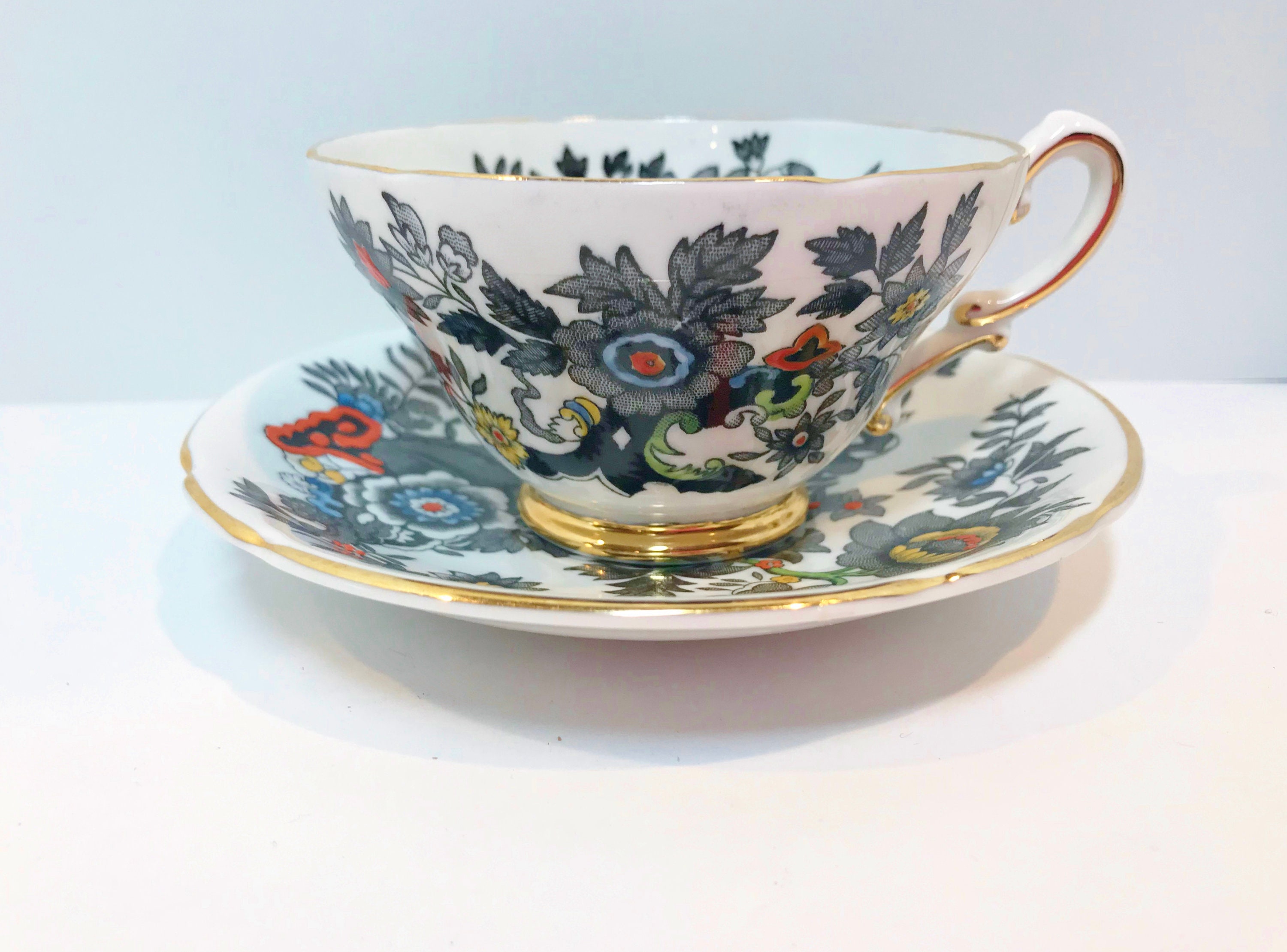 Stanley Teacup and Saucer, Floral Tea Cups, Antique Teacups Vintage ...