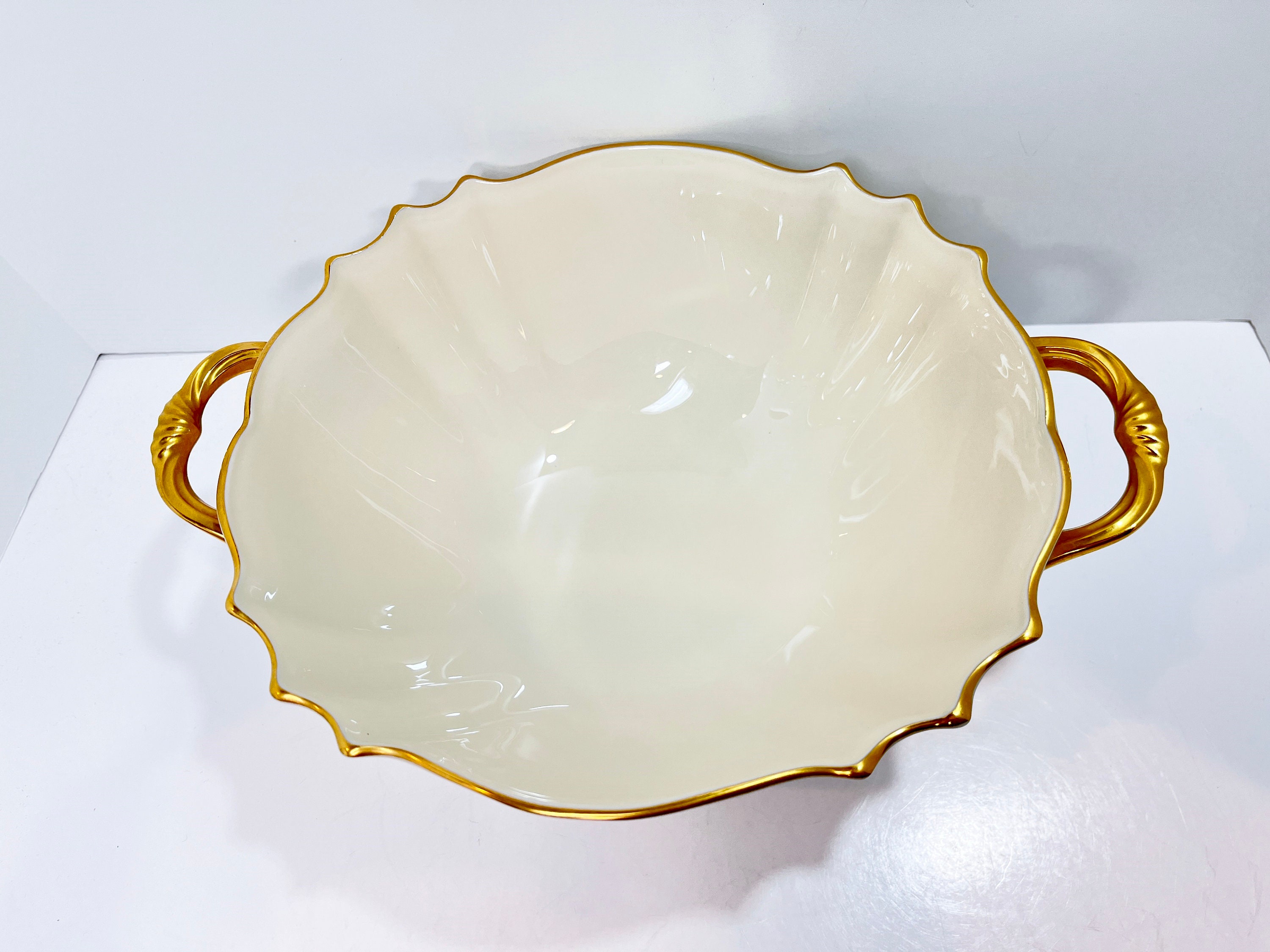 Lenox Centerpiece , Lenox Bowl , Symphony Pattern , Handled Beige Bowl ...