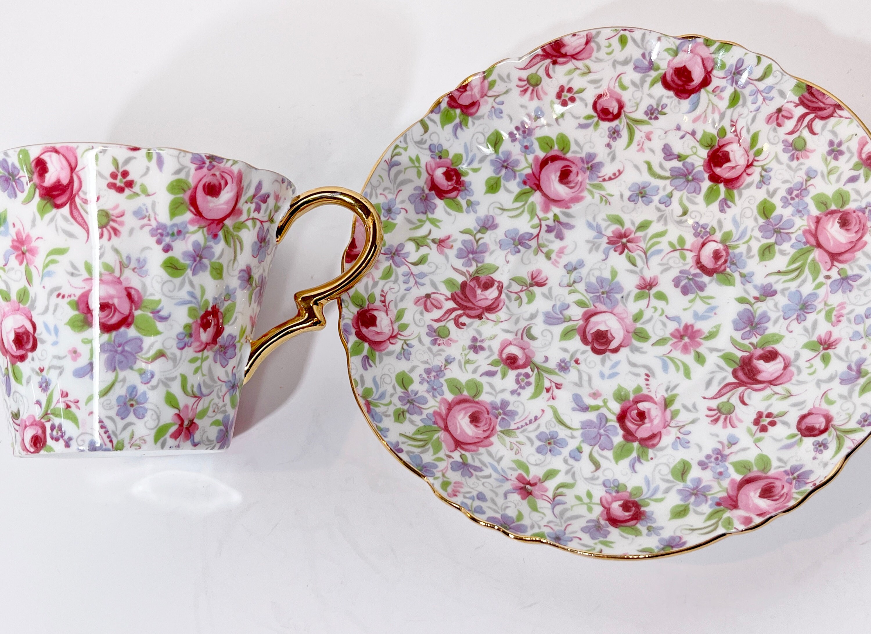 Royal Standard Teacup and Saucer , Rose Teacup , Vintage Teacup , Rose ...