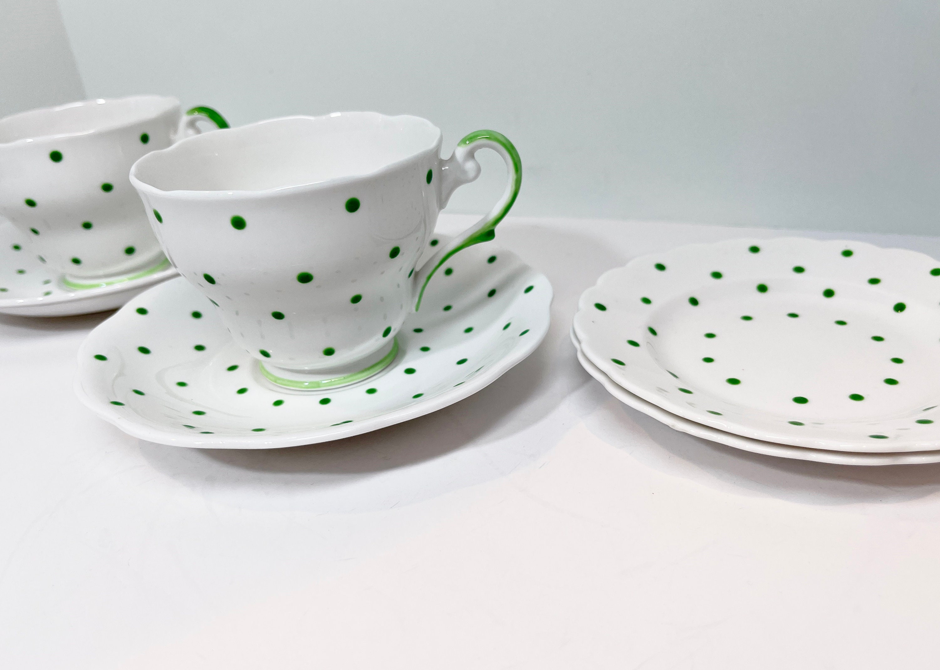 Royal Standard Tea Cups , Polka Dot Pattern , English Teacup, Matching ...