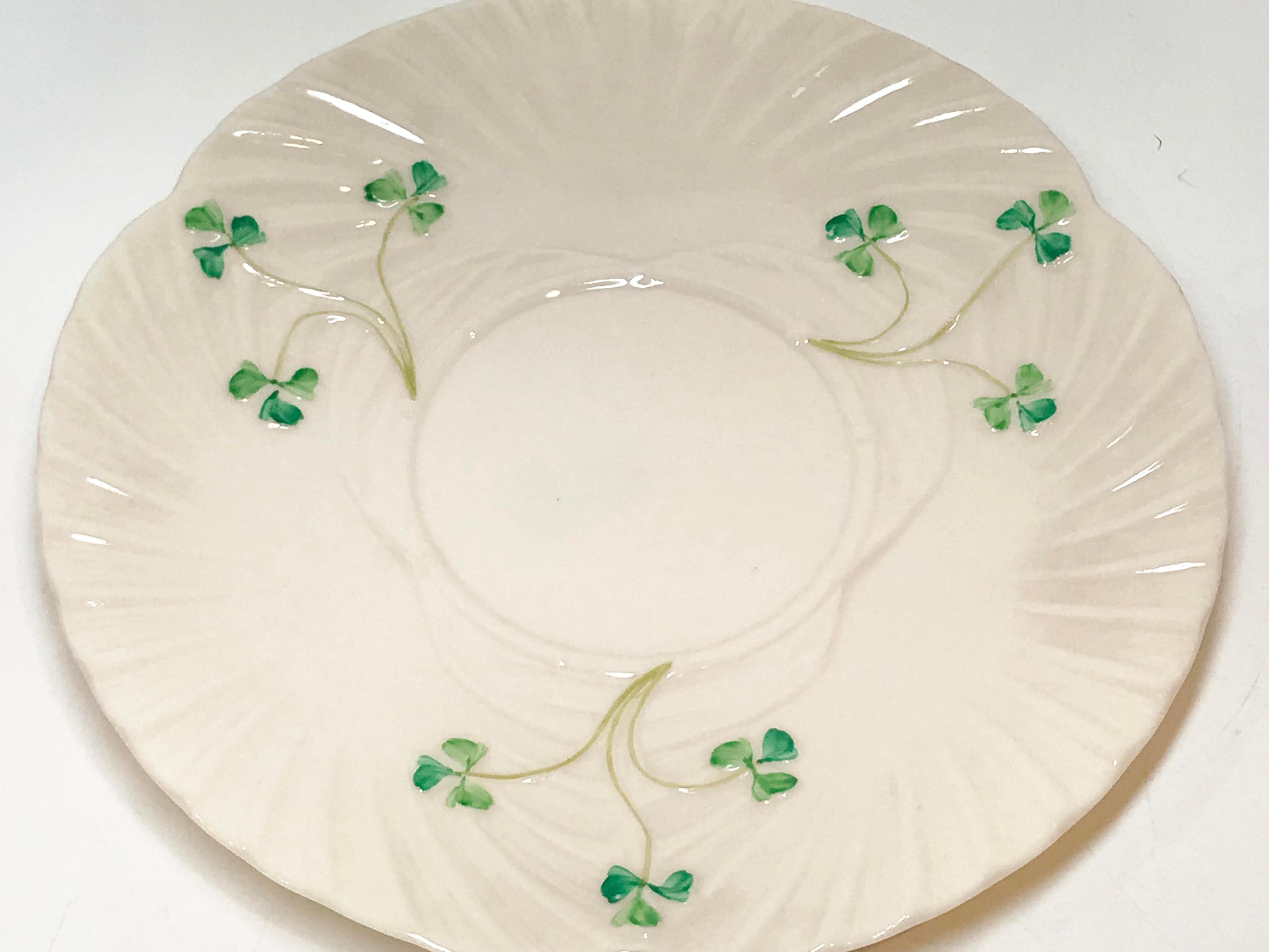 Shamrock Serving Plate, Belleek Cake Plate, Belleek Bread Plate, Irish ...