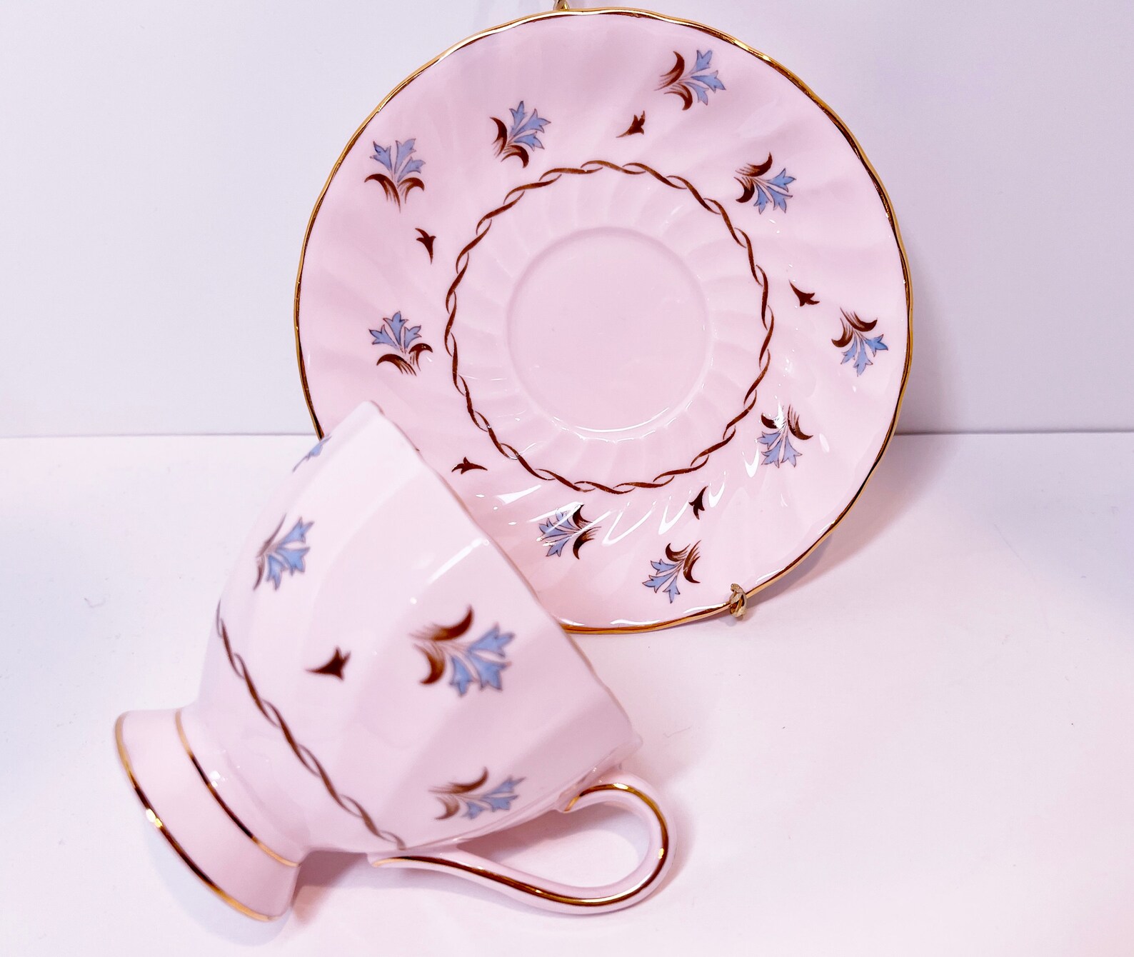 Pink Chintz Tuscan Tea Cup Florette Pattern Pink Tea Cups | Etsy