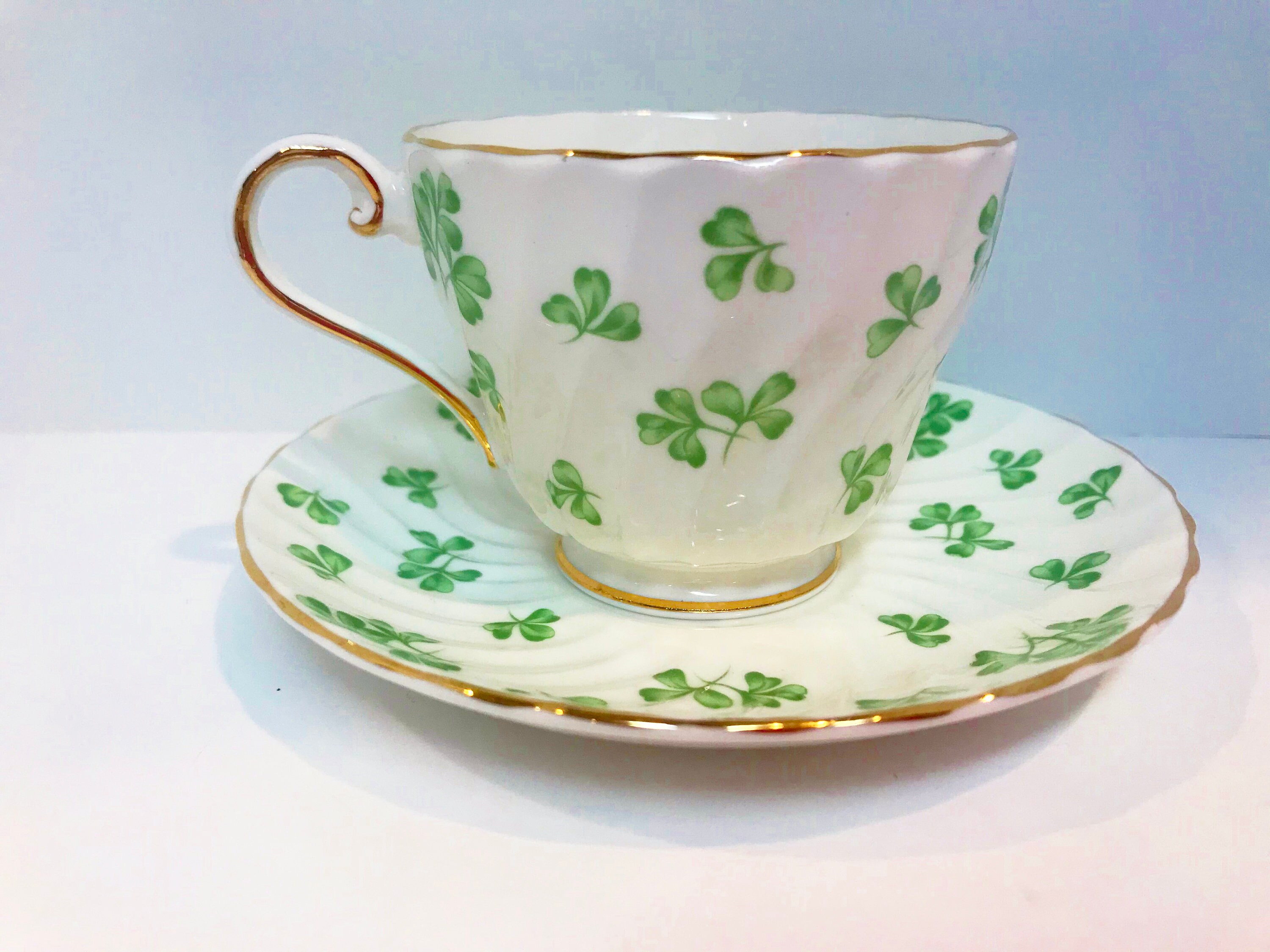 Reserved for SR, Aynsley Royalty Shamrock Teacup and Saucer, Antique ...