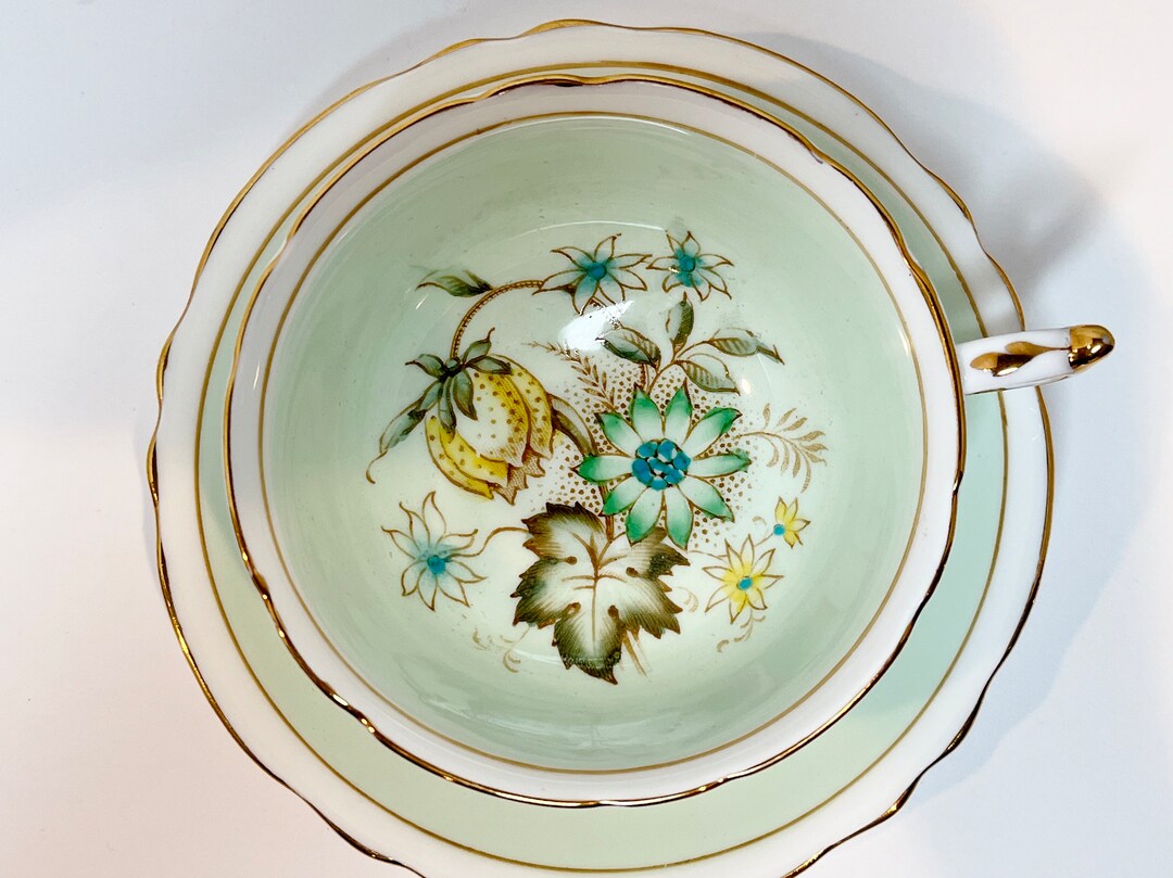 Hand Painted Paragon Teacup and Saucer: Floral Bouquet, Double Warrant ...