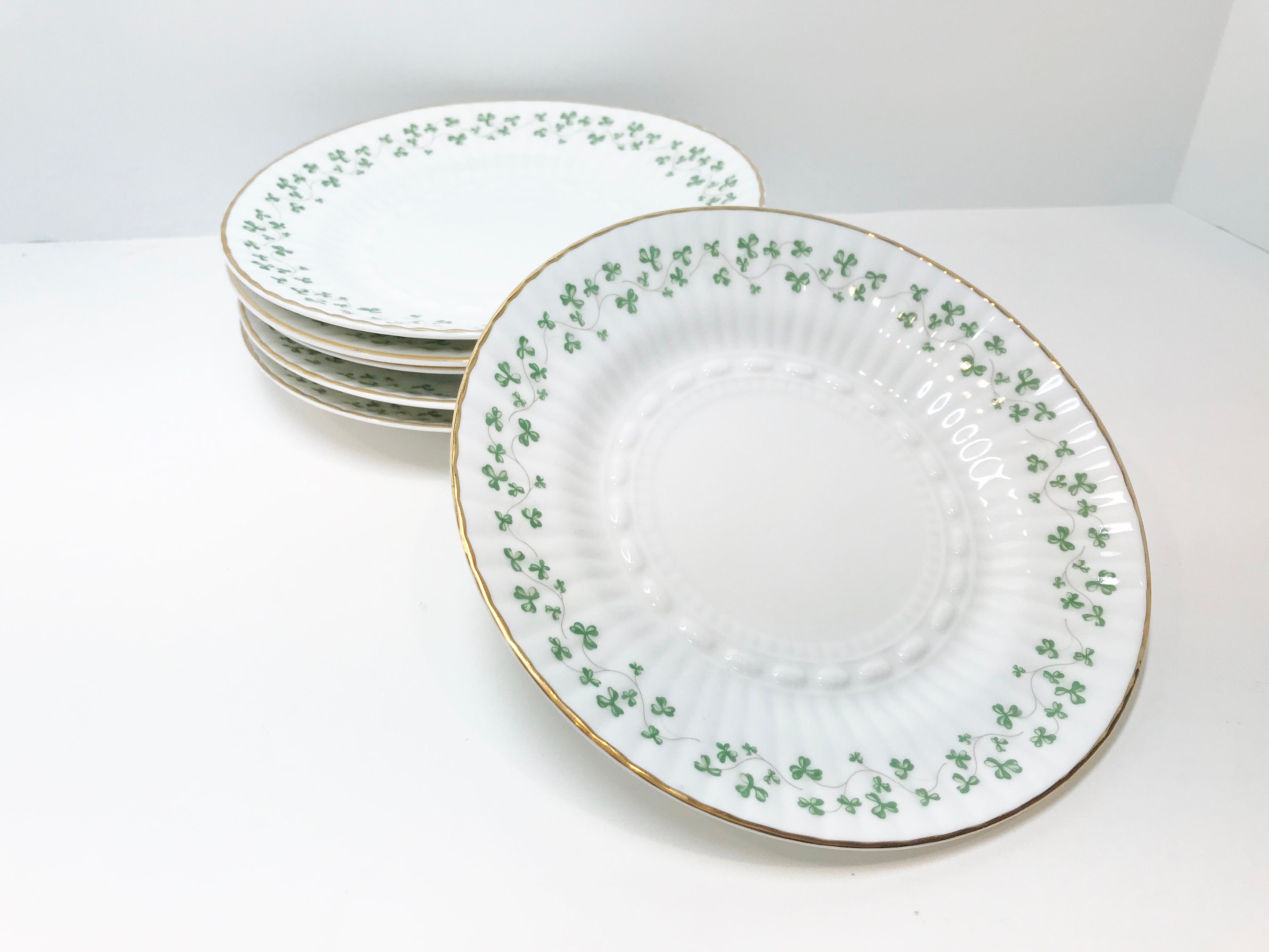 Reserved for SR, Royal Tara, Set of 6 Plates, Shamrock Plates, Irish ...